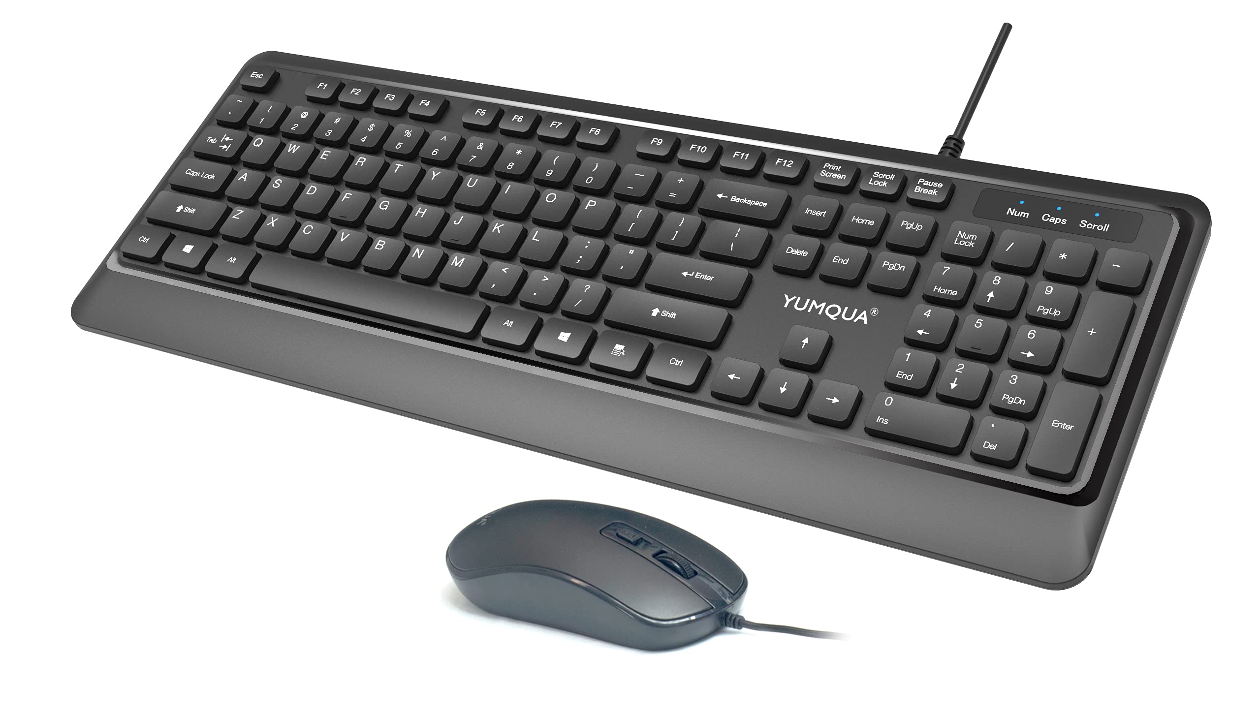 Buy Wired Keyboard and Mouse Combo, YUMQUA Slim Corded USB Keyboard and ...