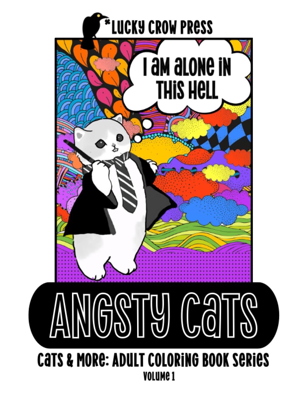 Amazon.com: Angsty Cats: Cats & More: Adult Coloring Book Series Volume ...