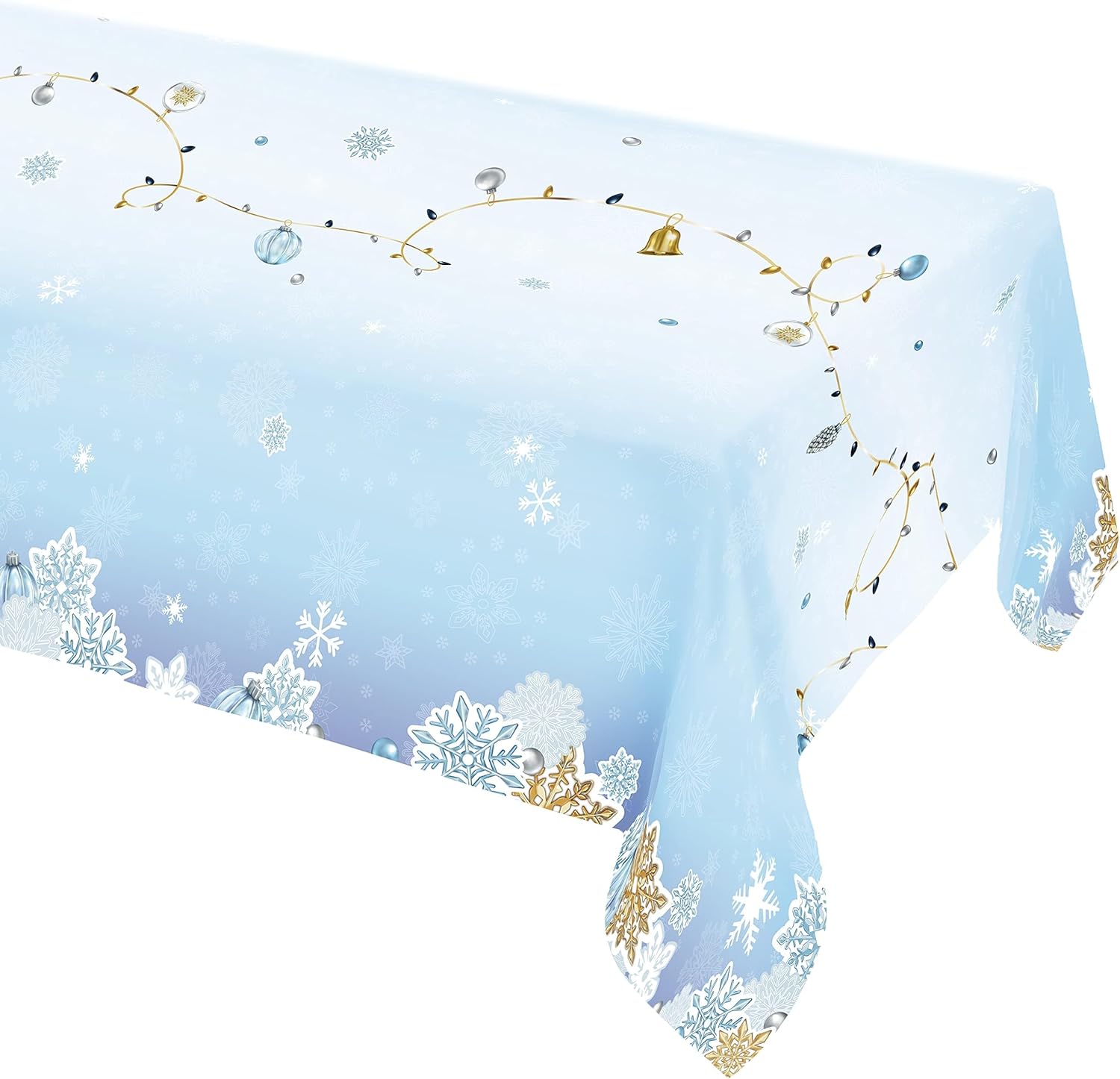 Amazon.com: Cheerland Fabric Snowflake Tablecloth for Winter Wonderland ...