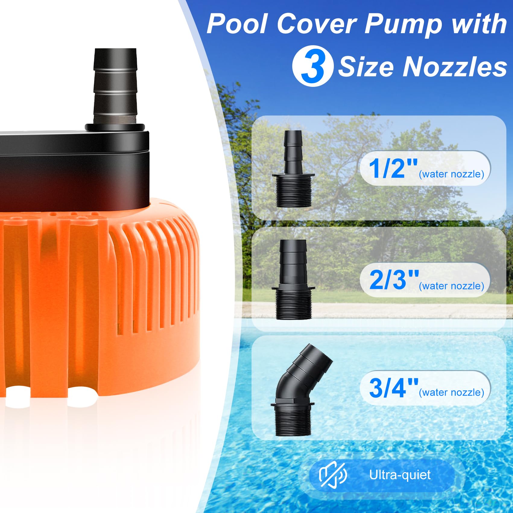 Snapklik.com : Pool Cover Pump Above Ground, Submersible Water Pump ...