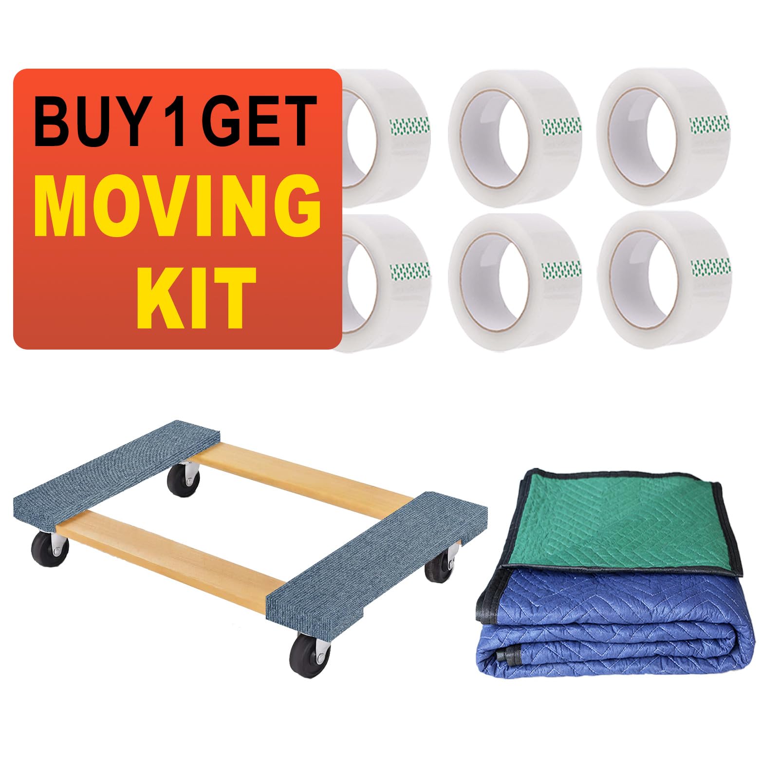 Amazon.com: Fully Assembled Hardwood Furniture Moving Dolly, Heavy Duty ...