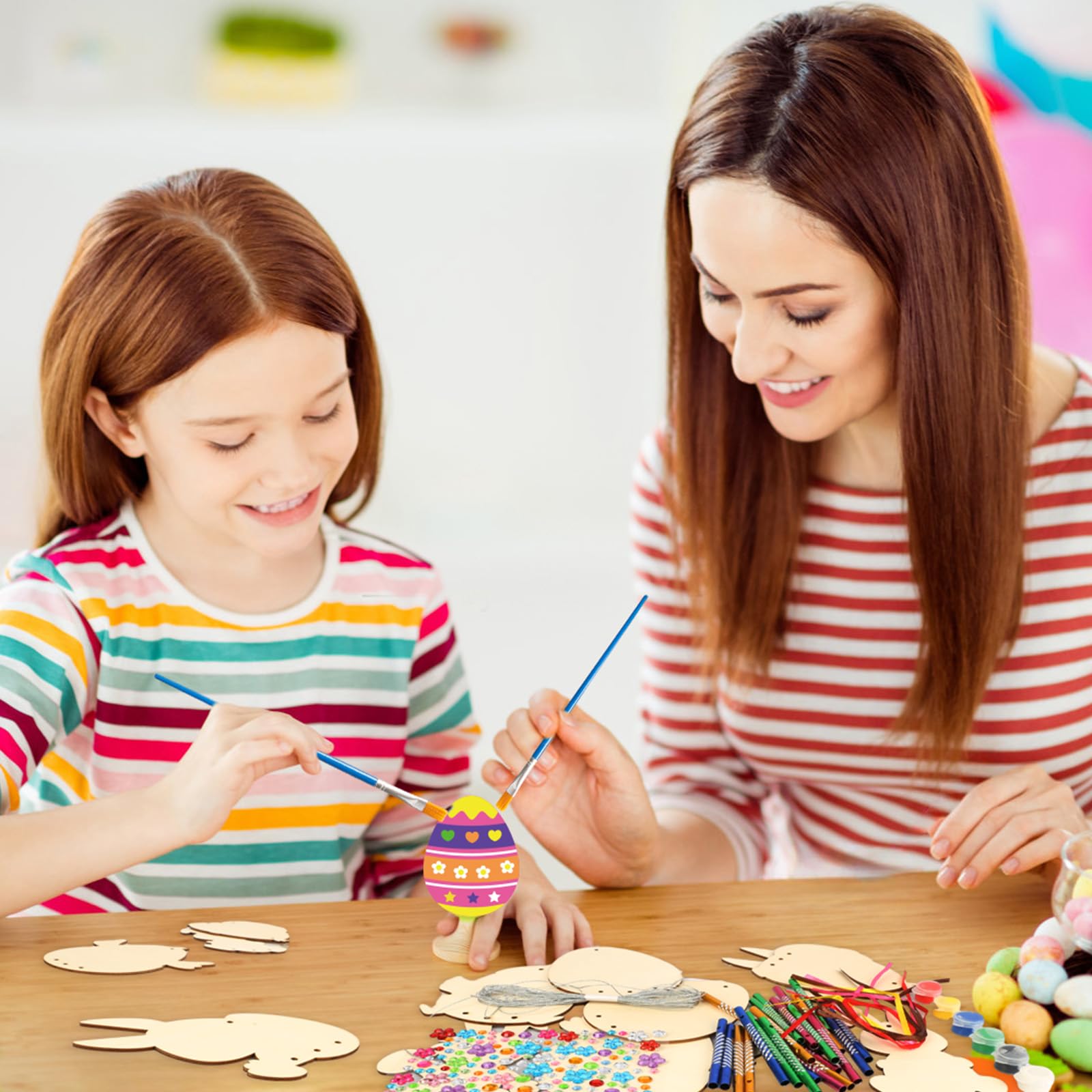 WEDNOK 8 Pack Easter Wind Chime Kit for Kids Make You Own Easter Wind ...