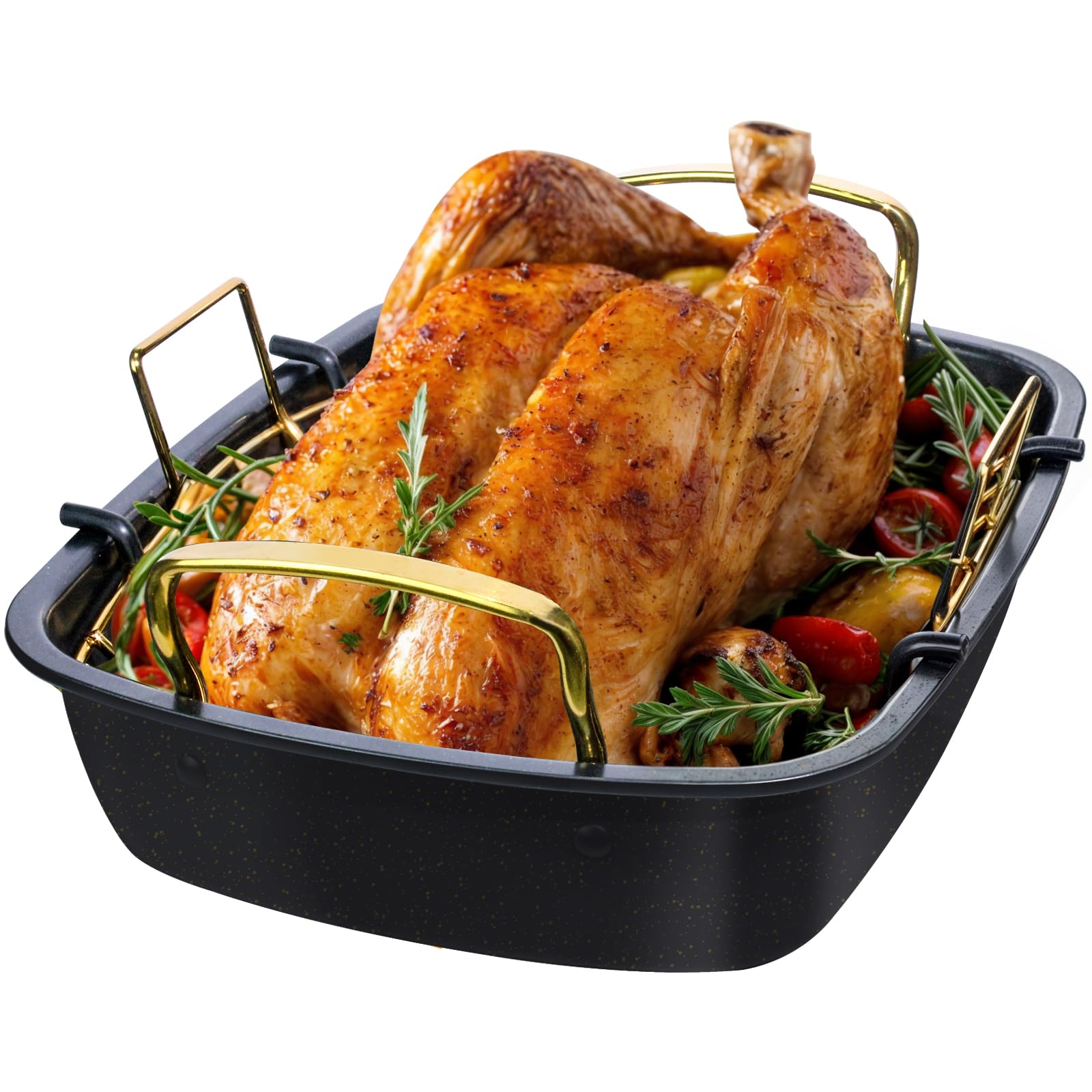 Amazon.com: Roasting Pan with Rack, 17 x 13 Inch Nonstick roaster pan ...