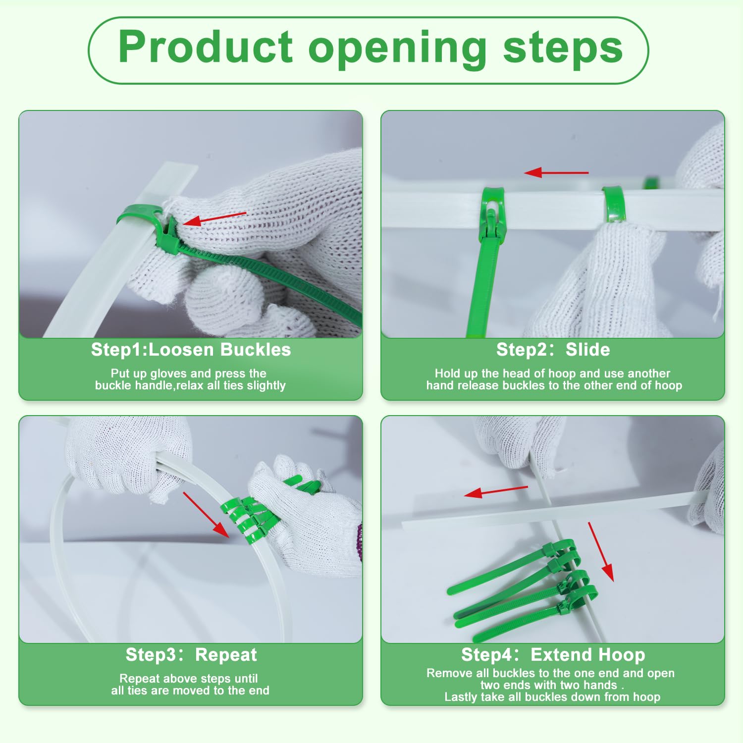 Garden Hoops Garden Hoops for Raised Beds 6.5FT Hoop House Greenhouse ...