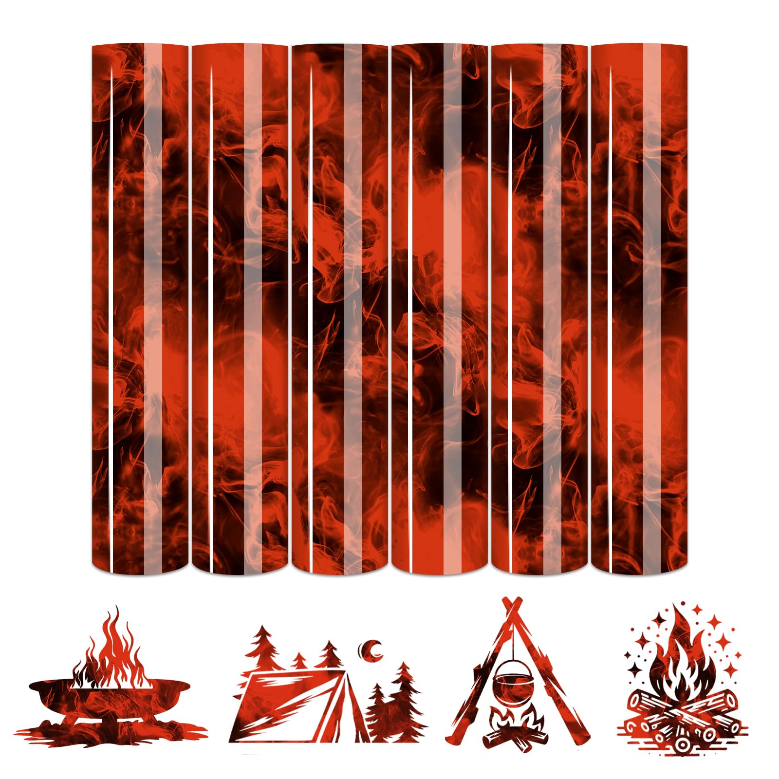 Amazon.com: Tintnut Red Black Flame HTV Heat-Transfer-Vinyl-12x10 inch ...