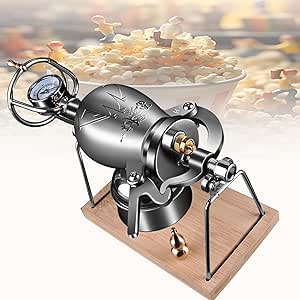 Amazon.com: 304 Stainless Steel Popcorn Popper, Hand Popcorn Machine ...