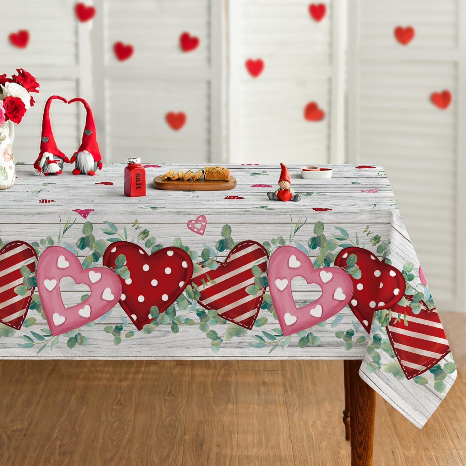 Amazon.com: Horaldaily Valentine Tablecloth 60×84 Inch Rectangular, Red ...