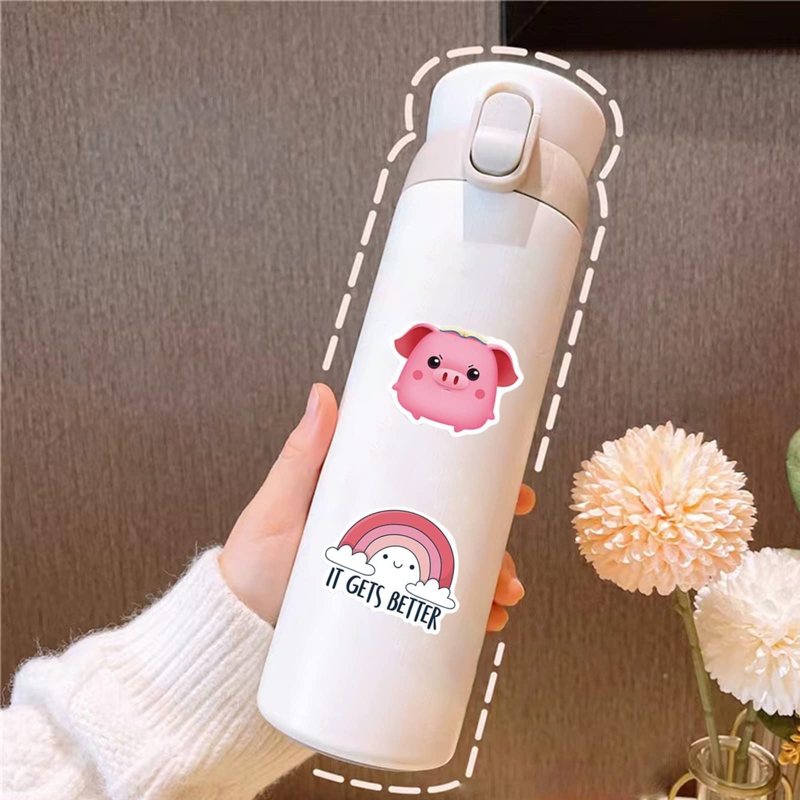 200 Pink Stickers for Kids, Vinyl Waterproof VSCO Funny Purple Stickers ...