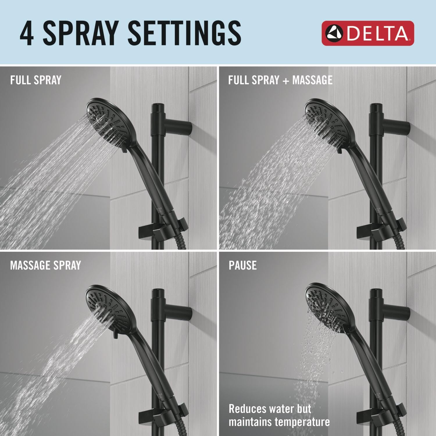 Snapklik.com : Delta Faucet Slide Bar Hand Held Shower