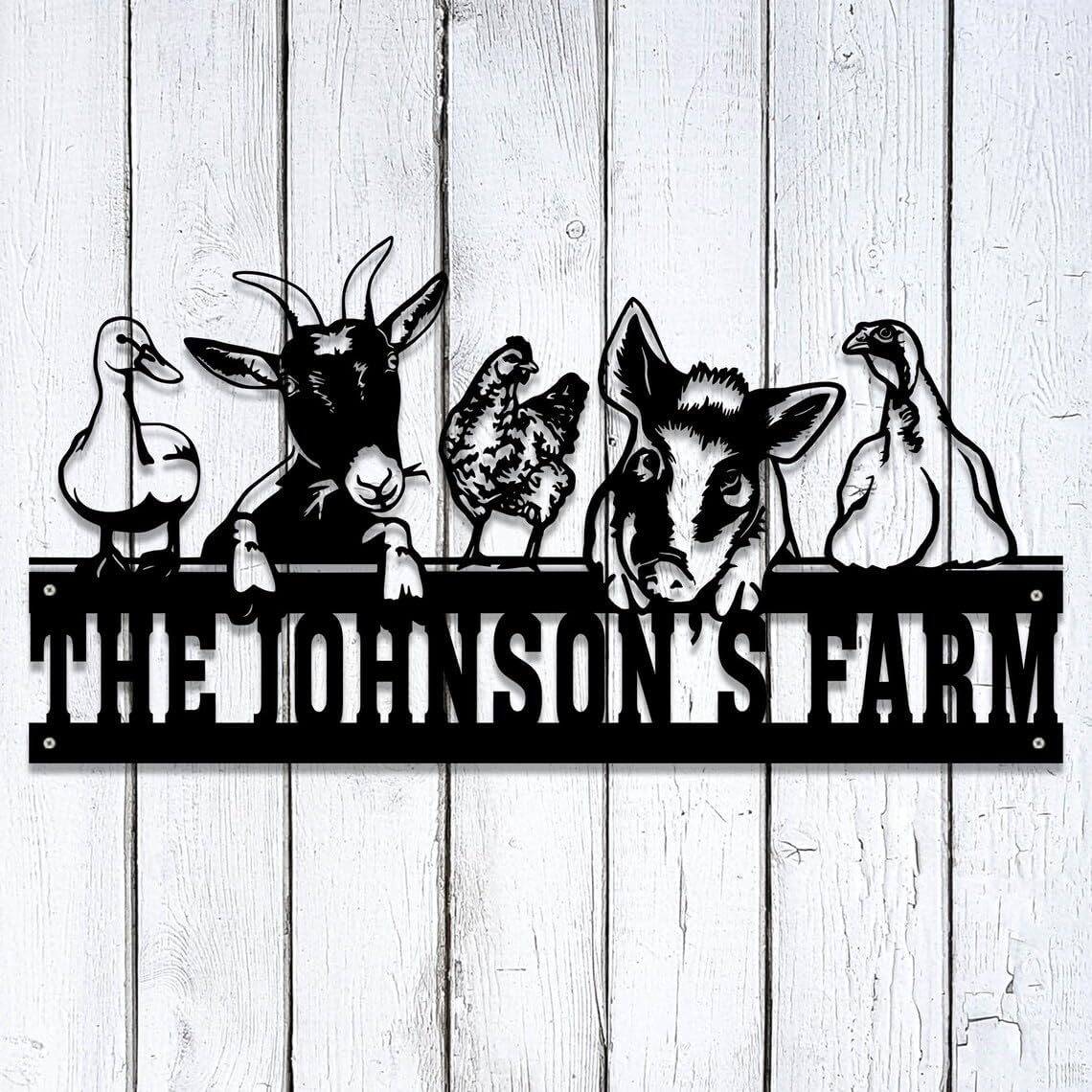 Amazon.com: Personalized Farm Animals Sign, Custom Metal Farm Sign ...