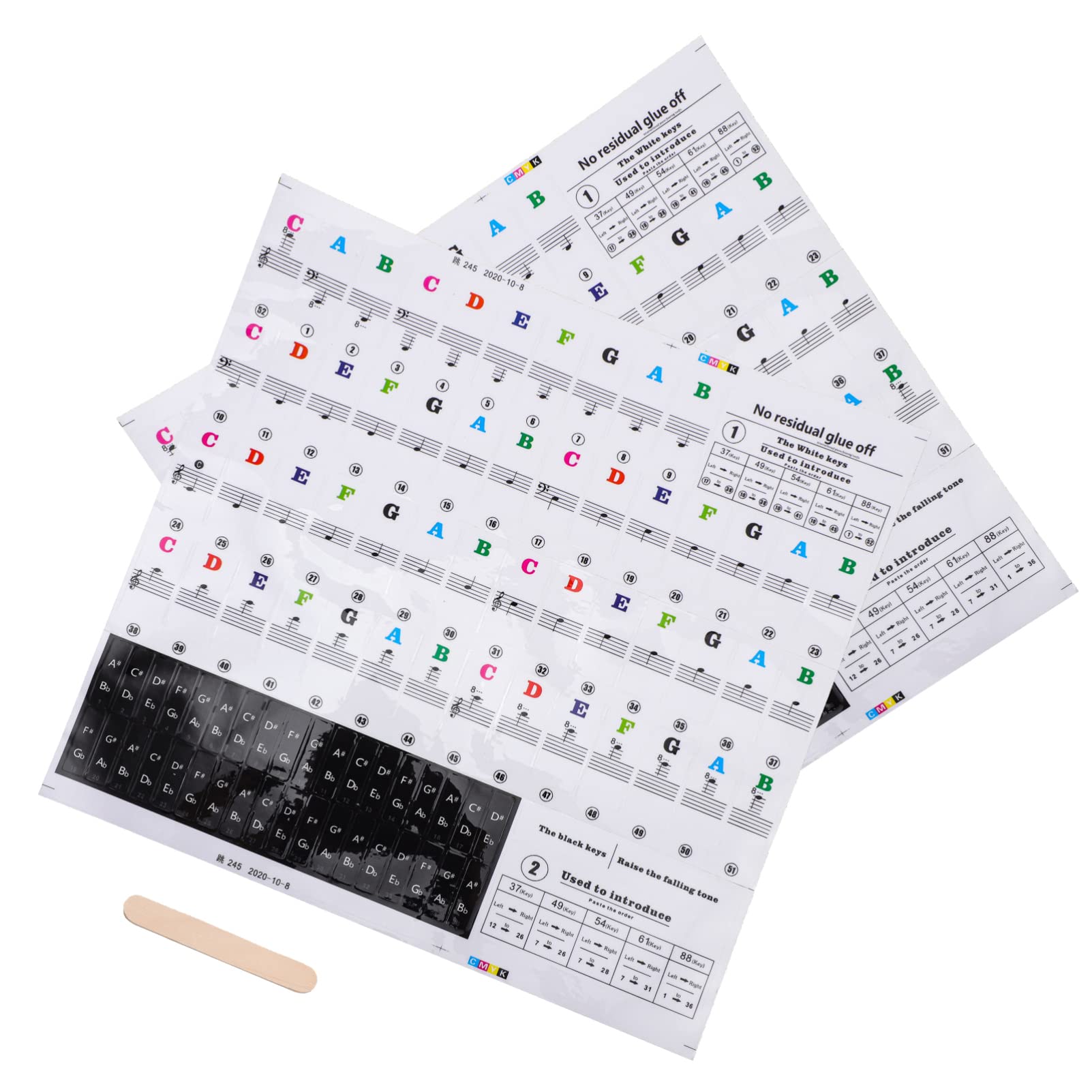 Buy SUPVOX 2 Sets Piano Keyboard Stickers Kid Keyboard Letter Stickers ...