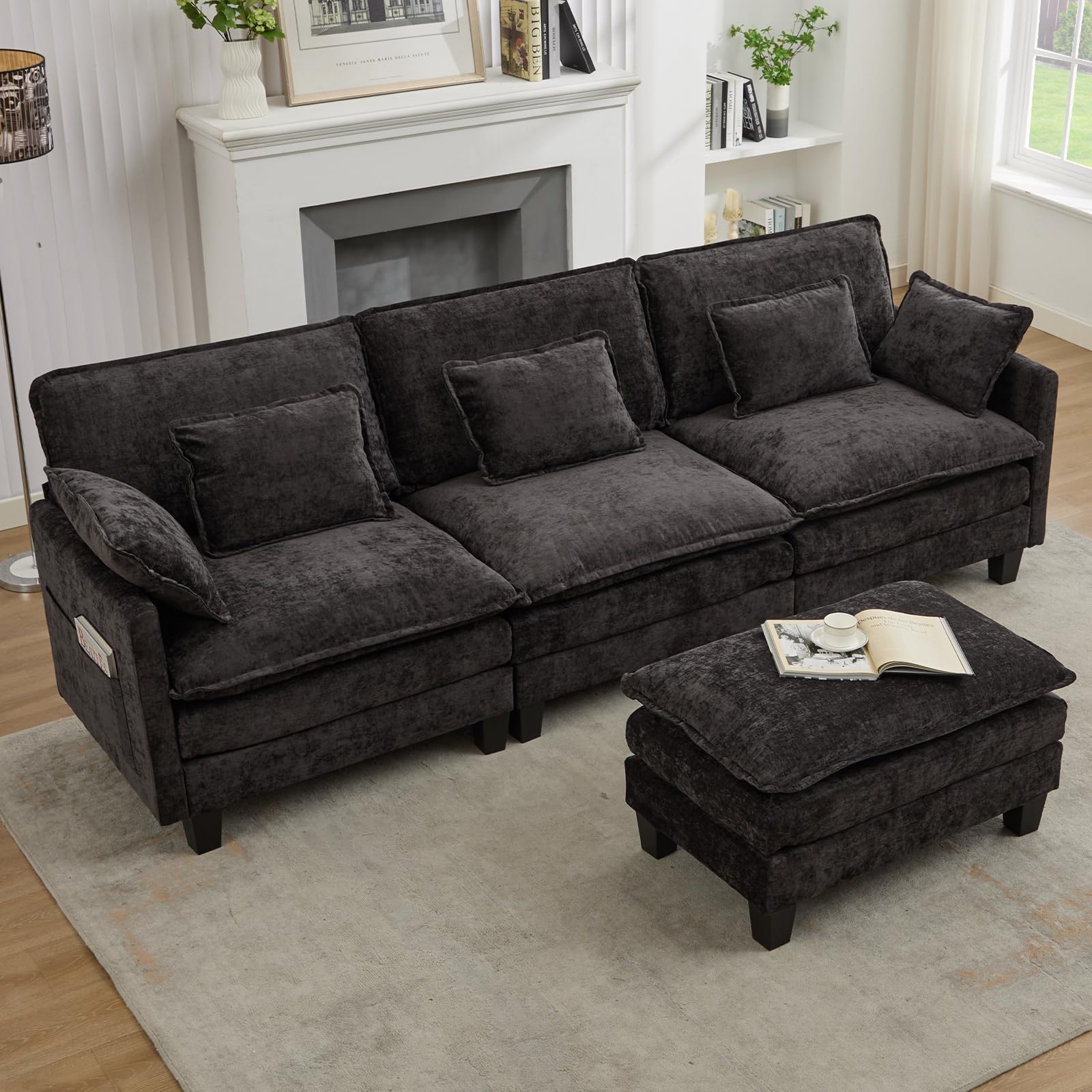 Amazon.com: 113" Oversized Sectional Sofa Cloud Couch with Ottoman ...