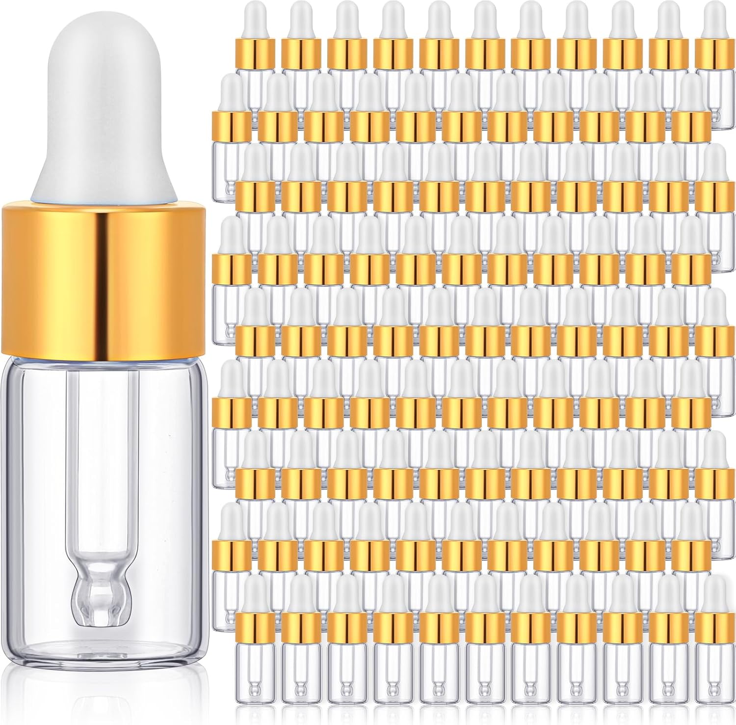 Bokon 100 Pcs Glass Dropping Bottles Mini Essential Oil Dropper Bottles ...