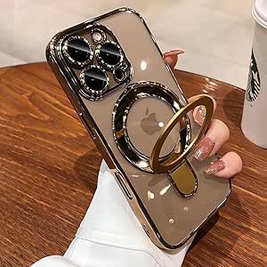 Amazon.com: QSIETSPY Magnetic Case for iPhone 16 Pro Max Case Invisible Stand [Military Drop ...