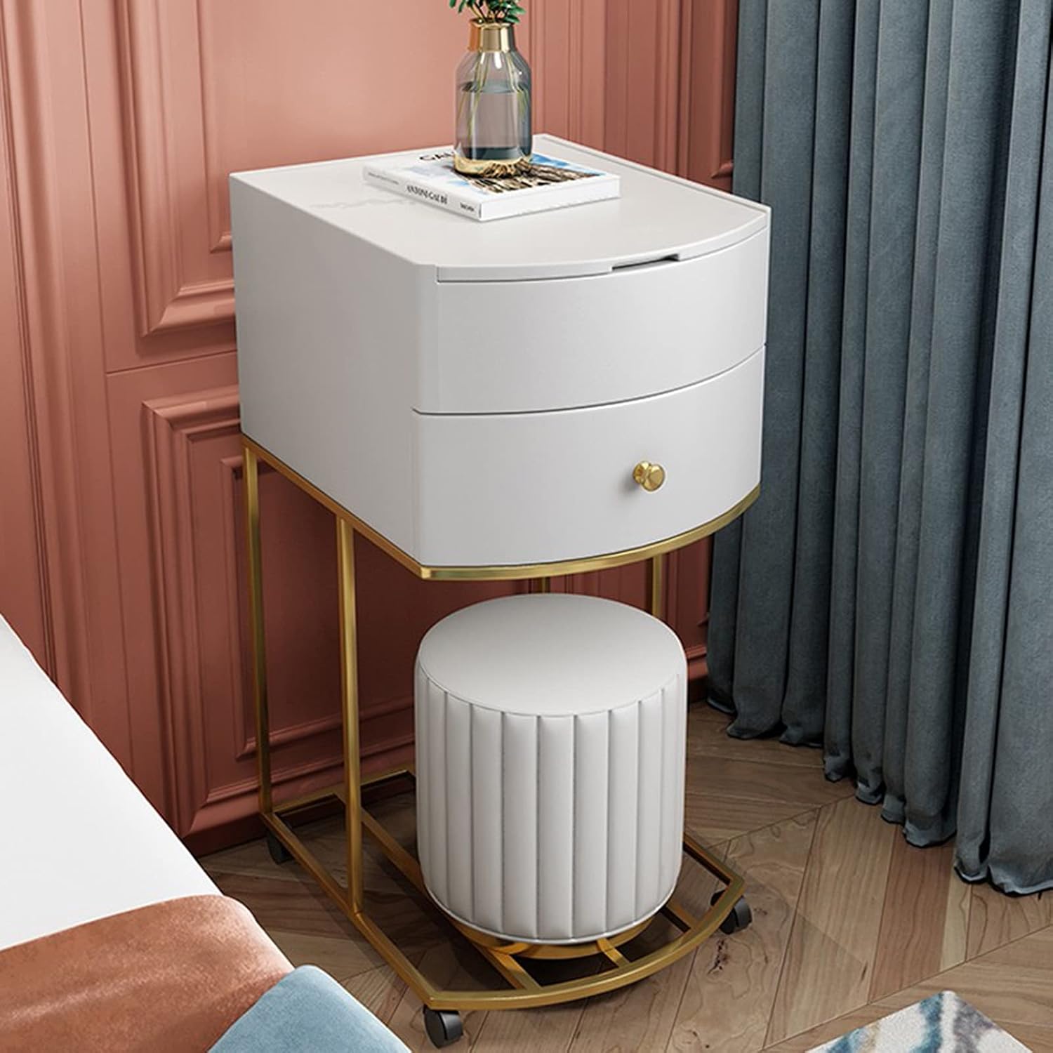 Amazon.com: Mini Dressing Table Flip-Up Vanity Desk Portable Mobile ...