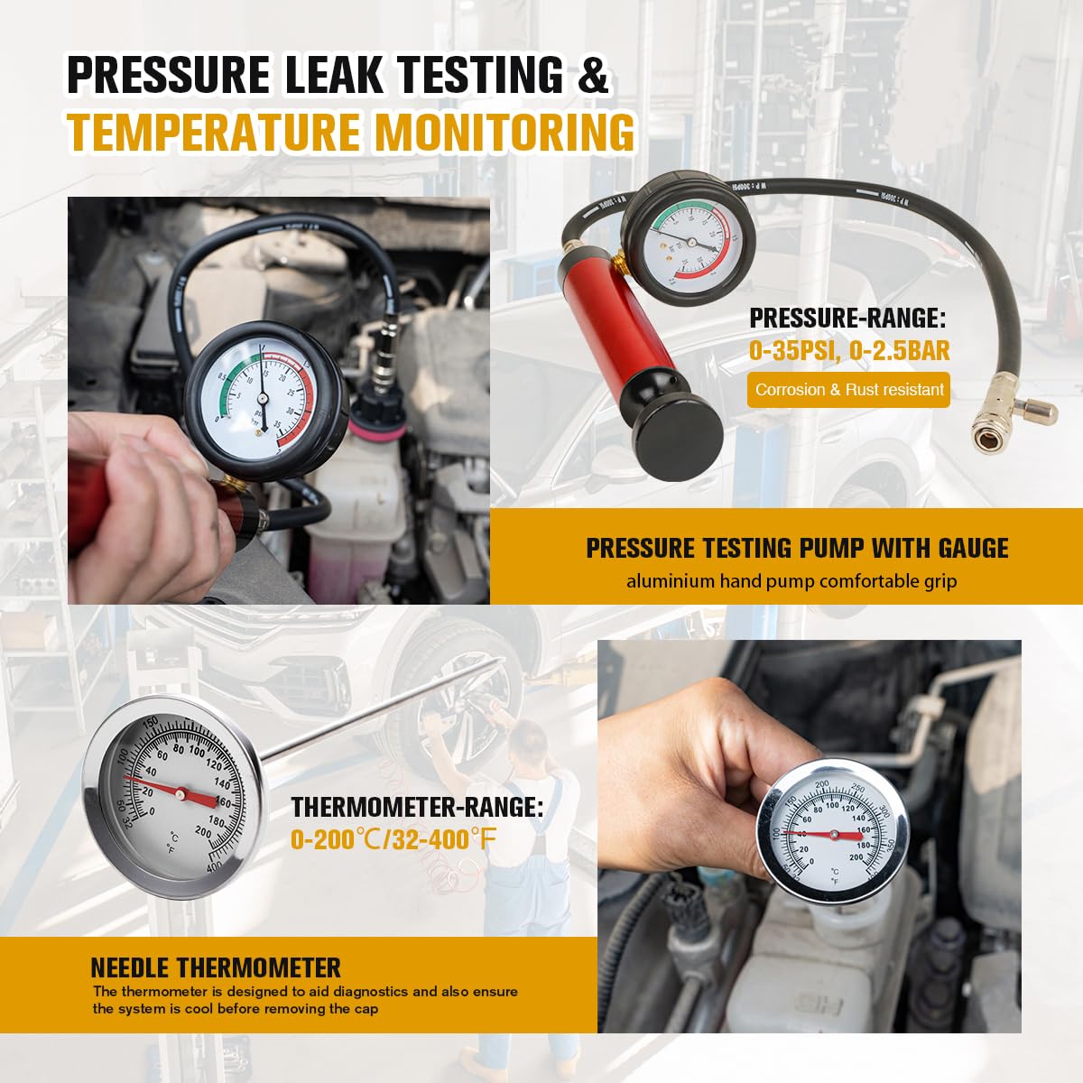 Snapklik.com : Wenzhon Radiator Pressure Tester Kit, Coolant Pressure ...