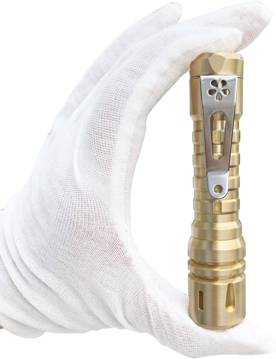 PAERKU Pineapple Solid Brass EDC Flashlight with XPL HI 6000K LED Mini ...