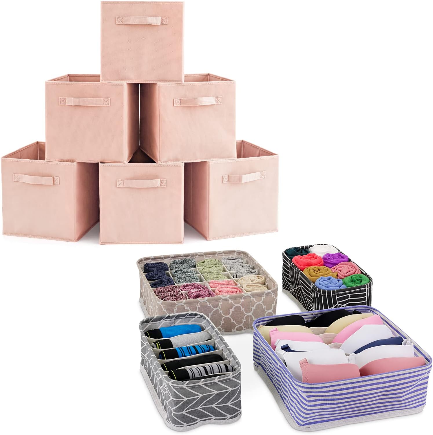 Amazon.com: EZOWare Bundle Kit 6 Pcs Pale Dogwood Collapsible Fabric ...