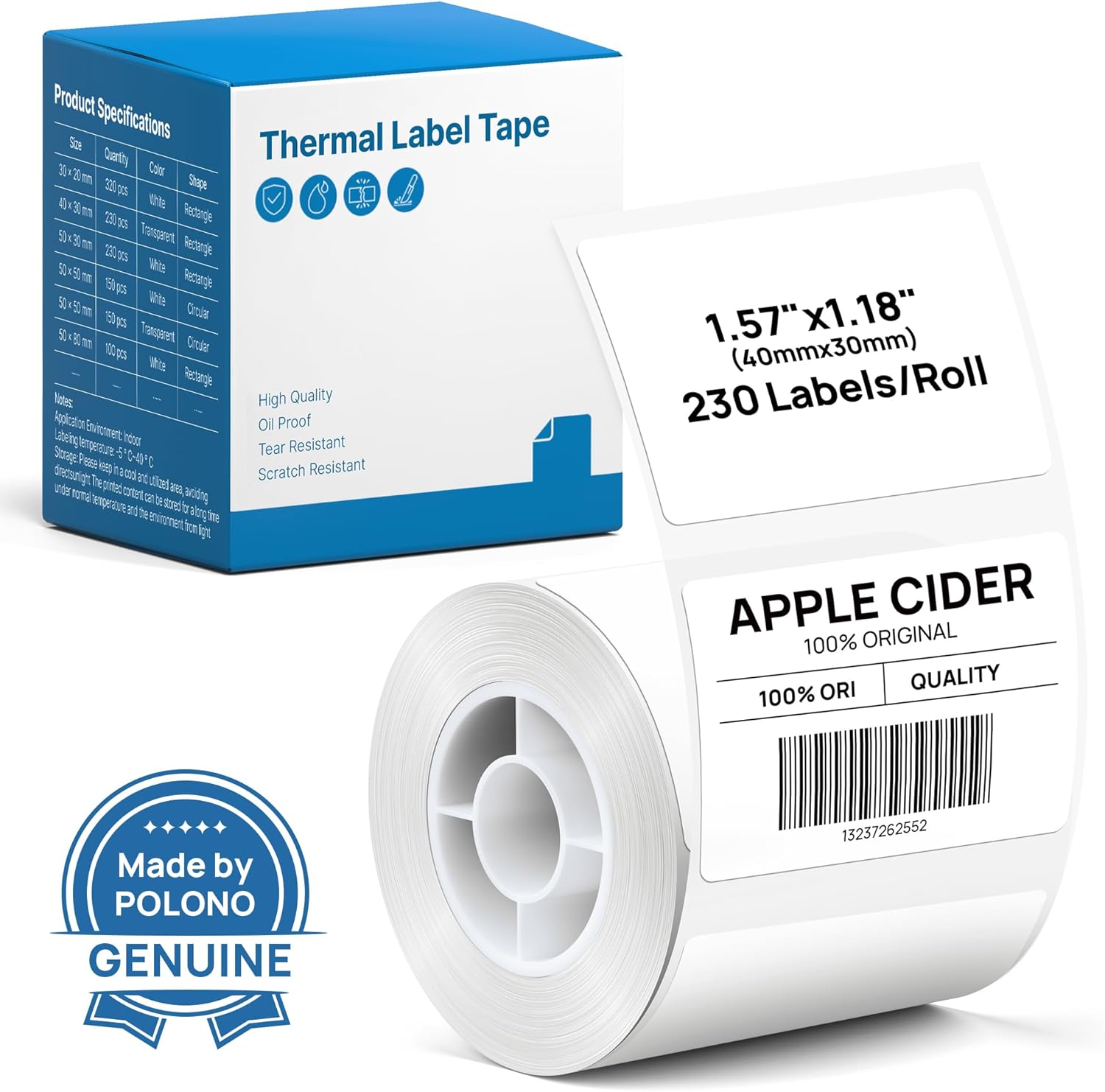 Amazon.com : POLONO Genuine Thermal Labels for PM220S Label Makers, 1. ...