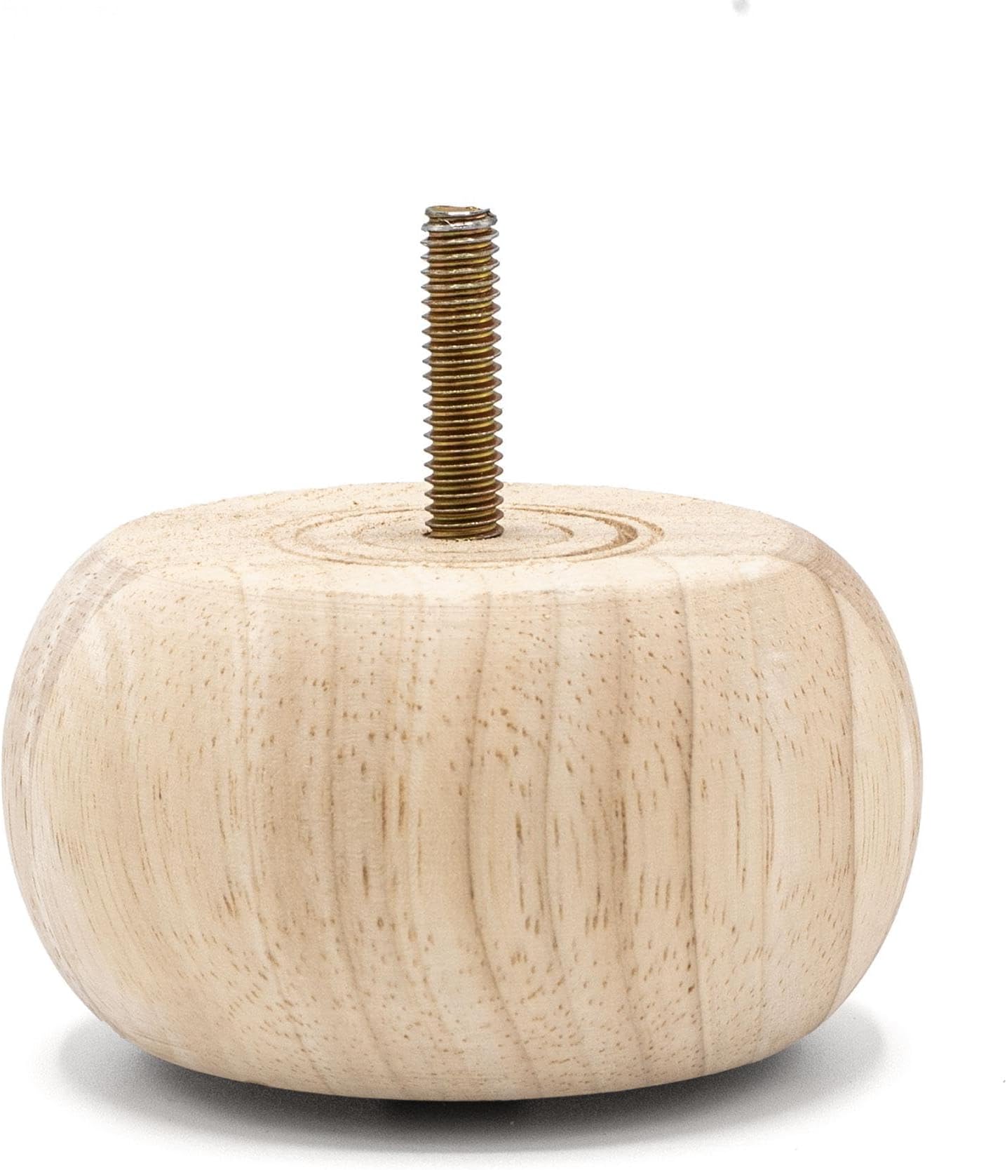 OUTWATER 3 in. x 6-3/4 in. Unfinished Solid Hardwood Round Bun Foot ...