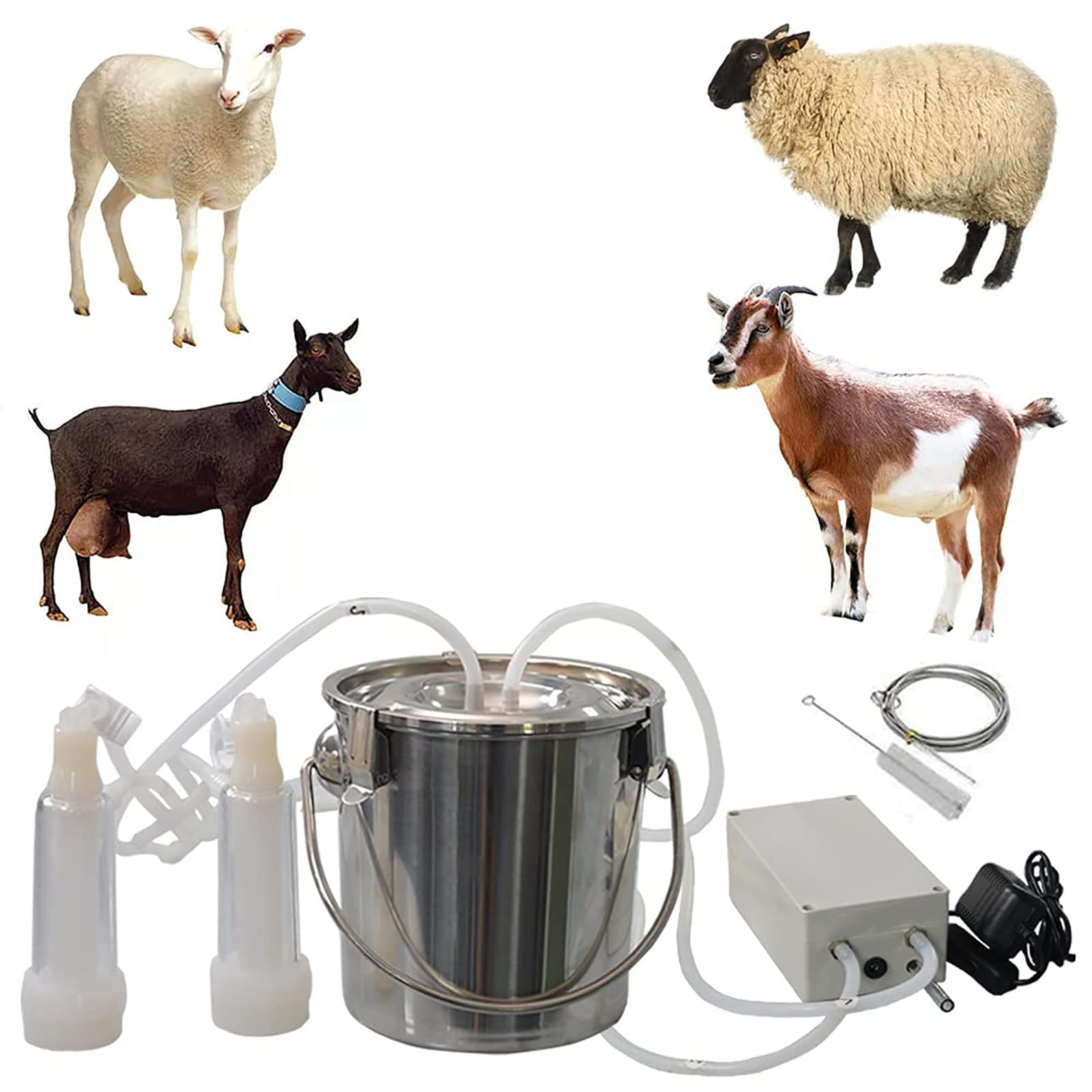 Buy Portable Pulsation Vacuum Pump Goat Milker Livstock Milking Machine ...