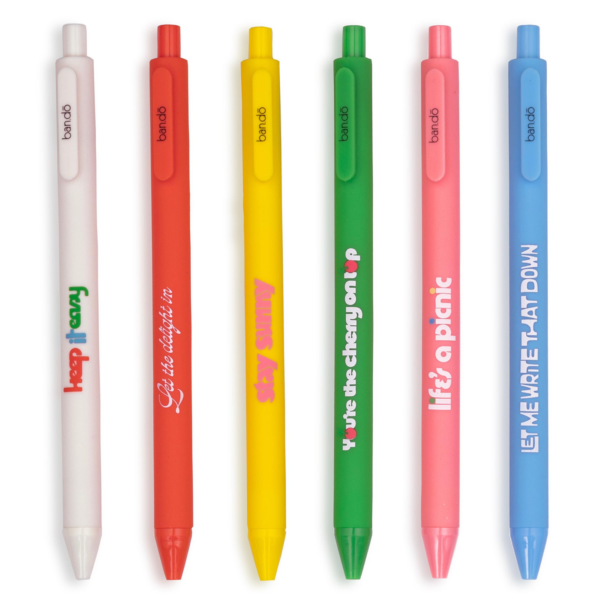 Amazon.com: ban.do Write On Rainbow Colored Gel Pen Set of 6, Plastic ...