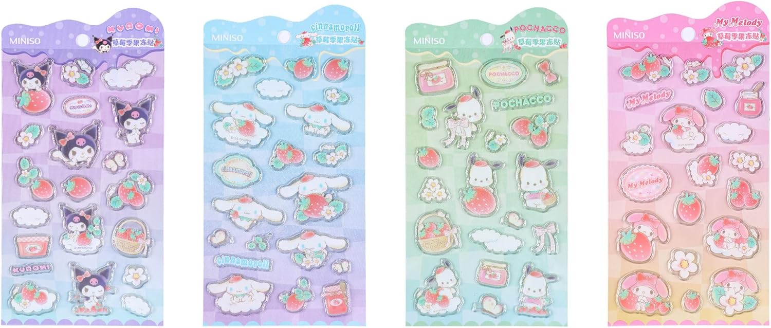 MINISO Sanrio Characters Strawberry Collection Jelly Stickers ...