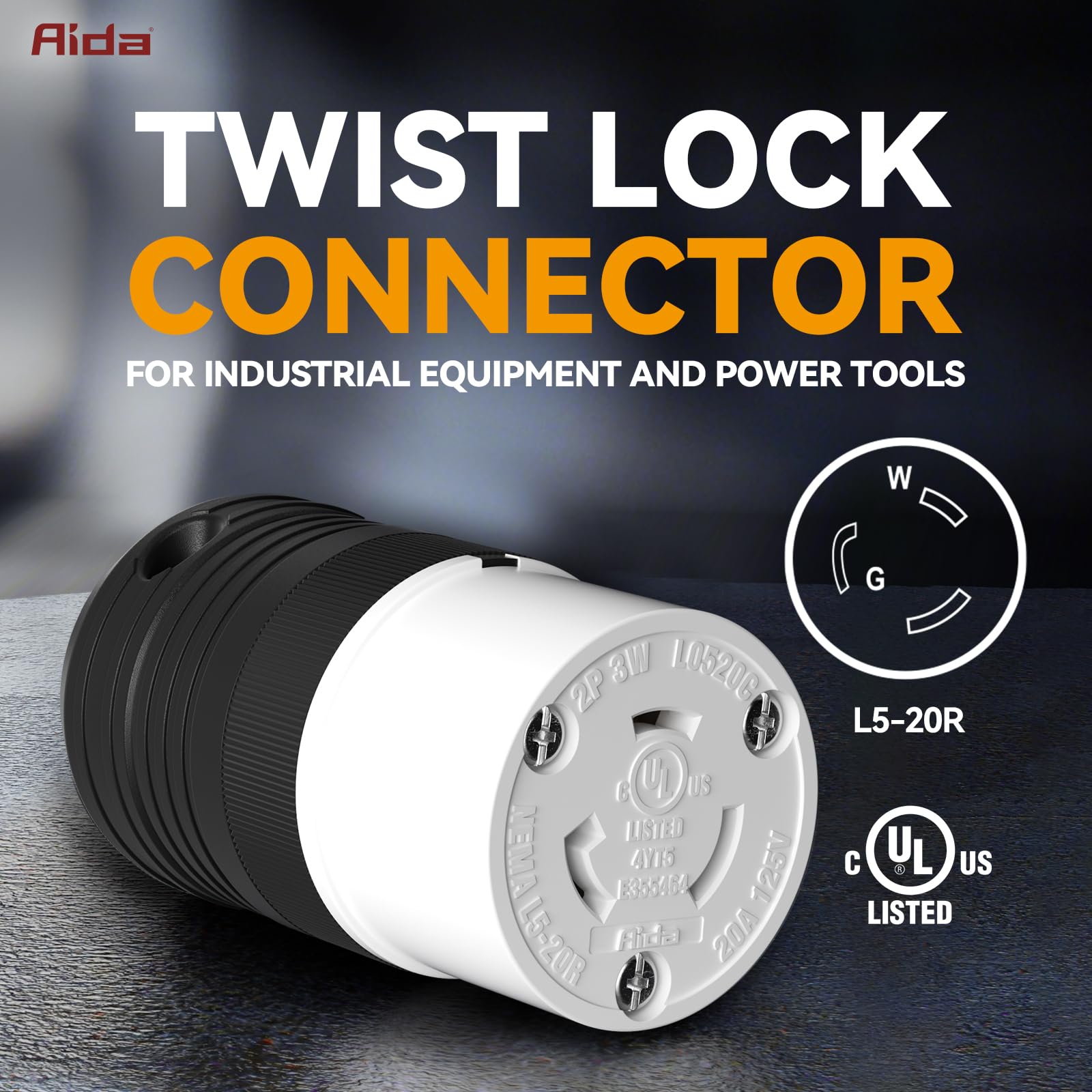 Snapklik.com : NEMA L5-20R Locking Connector, Twist Generator Female ...