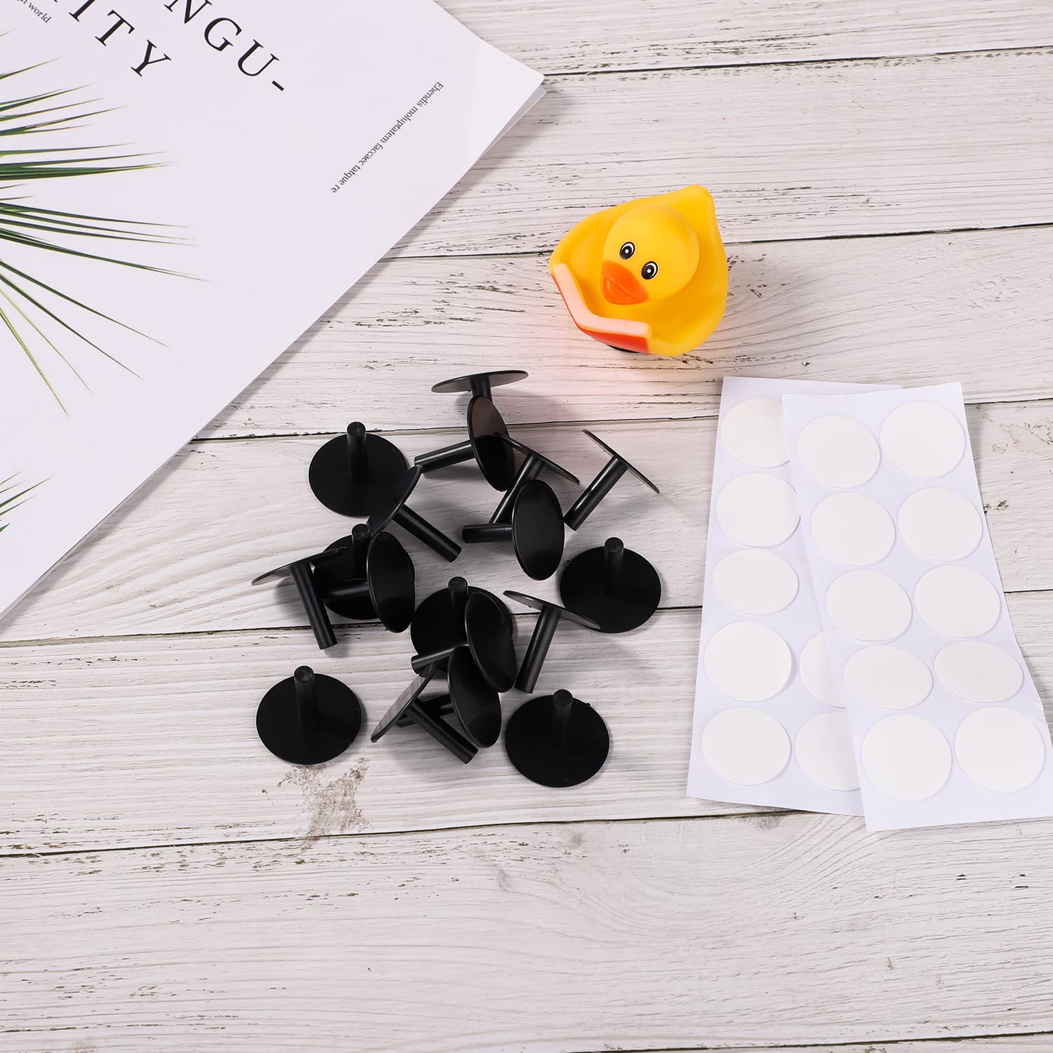20pcs Rubber Duck Mount with Double-Sided Round Stickers, Self-Adhesive ...