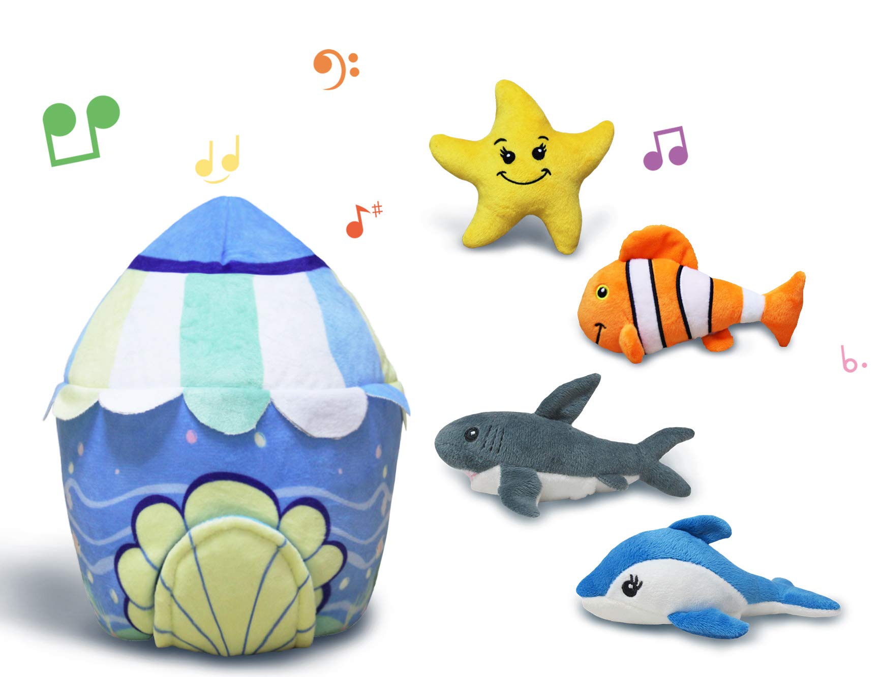 Plush Sea Creatures Soft Plush Stuffed Sea Animals Playset Plush ...