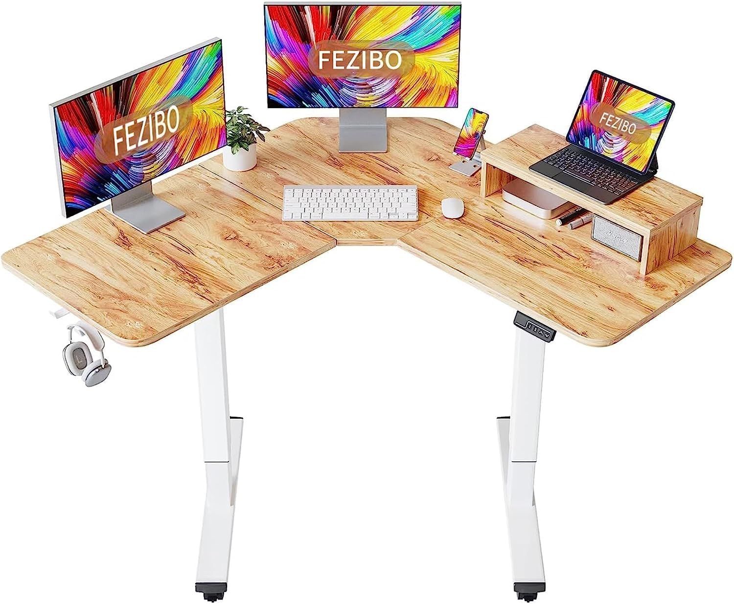 Computer Desk,Home Office Desk, L Shaped Electric Standing Desk, 120 ...