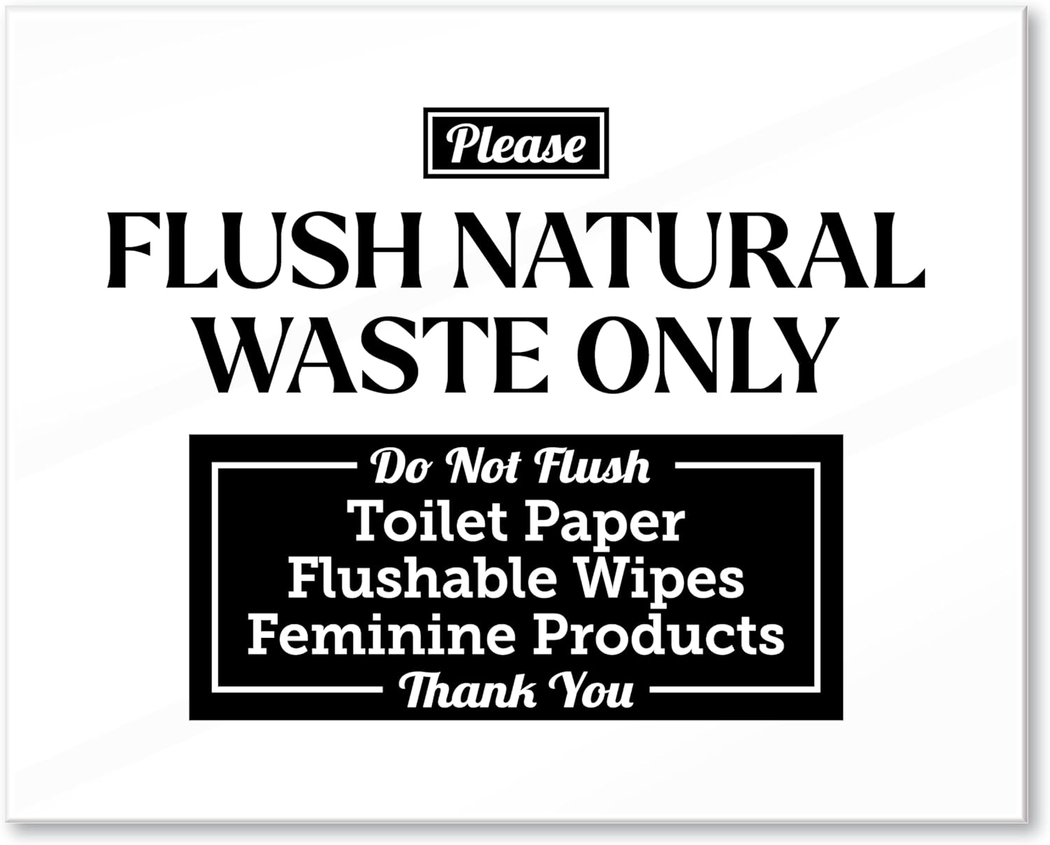 Amazon.com: Acrylic Do Not Flush Toilet Paper Sign, 5x4 Dont Flush ...