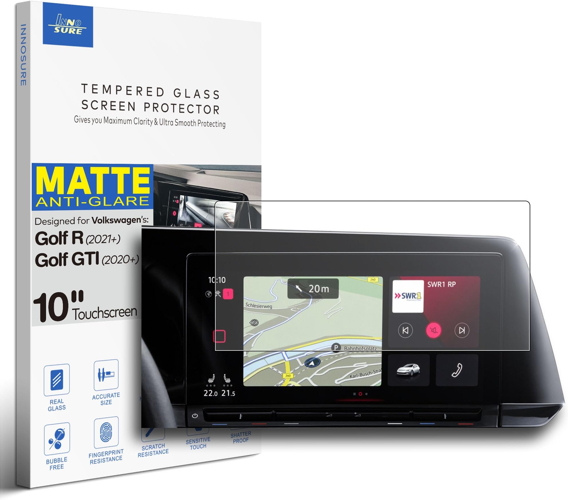 Amazon.com: INNOSURE Golf AG Glass Screen Protector Designed for VW ...