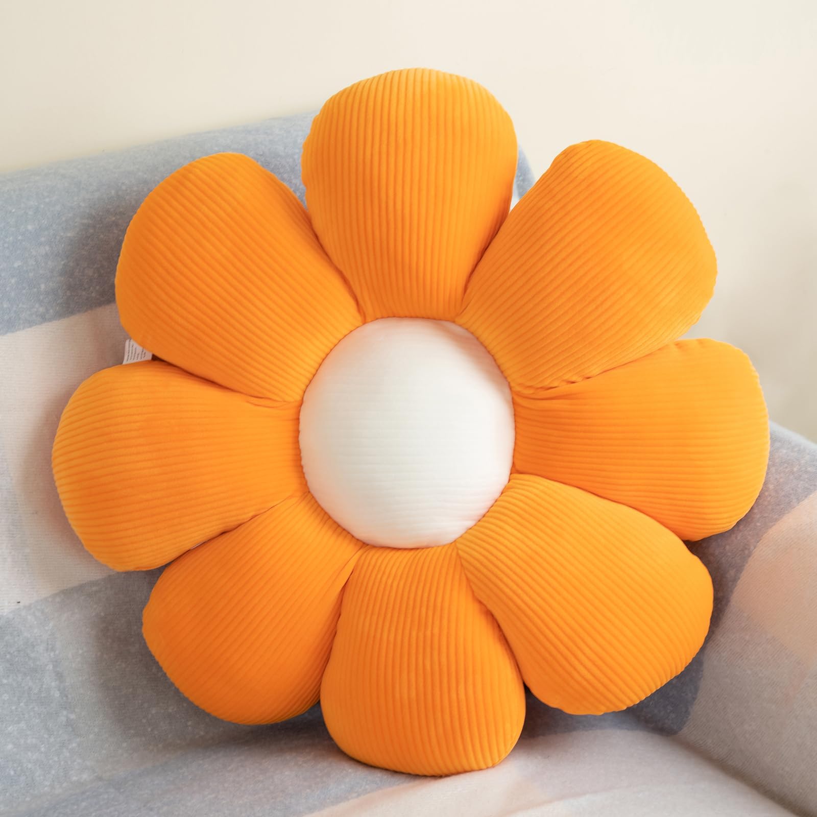 Amazon.com: AmyToo Flower Pillow Shaped Throw Pillow Smile Daisy Pillow ...