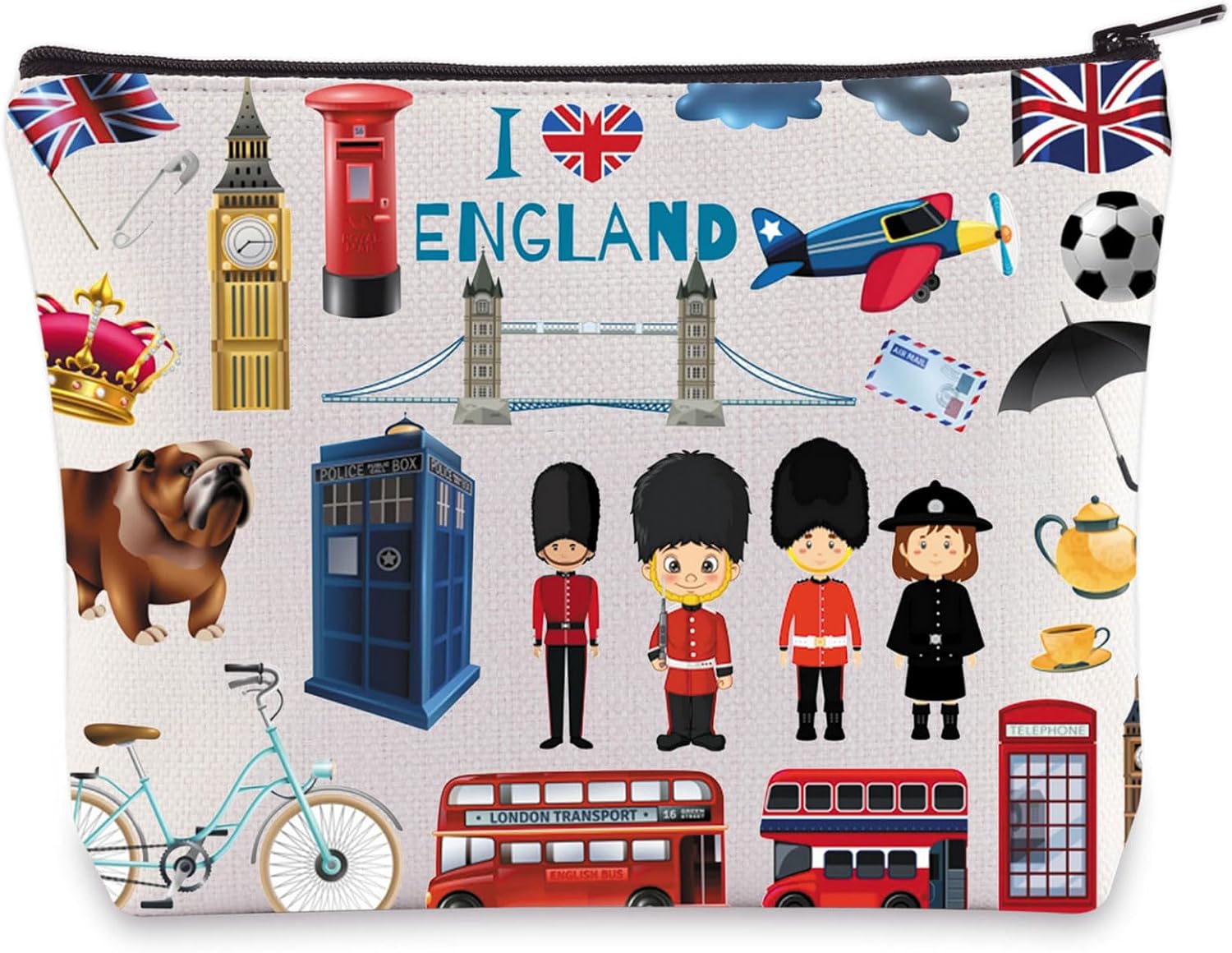 Amazon.com: WZMPA England Travel Cosmetic Bag British Vacation Gifts ...
