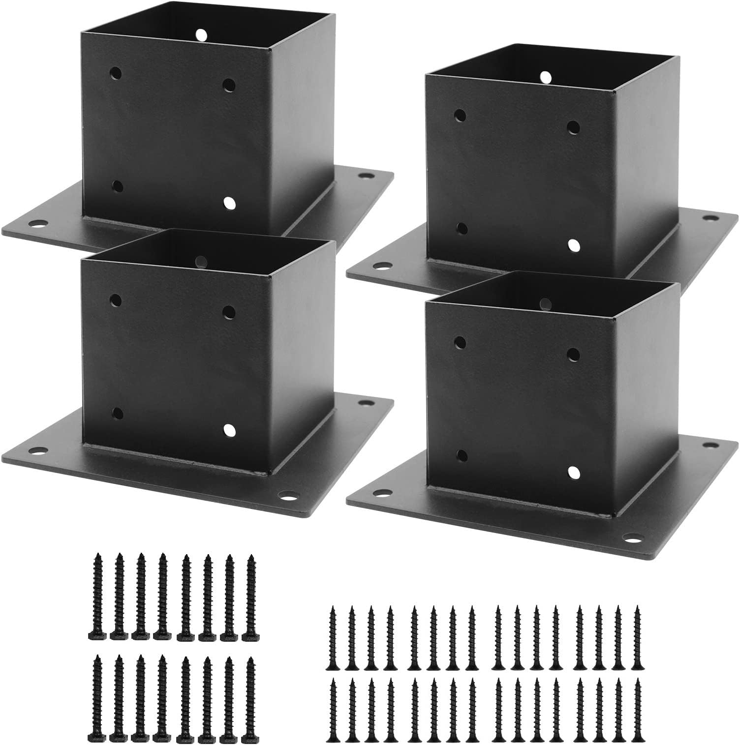 6x6 Post Base 4 PCS Post Brackets Inner Size 5.74"x5.74" Heavy Thick ...