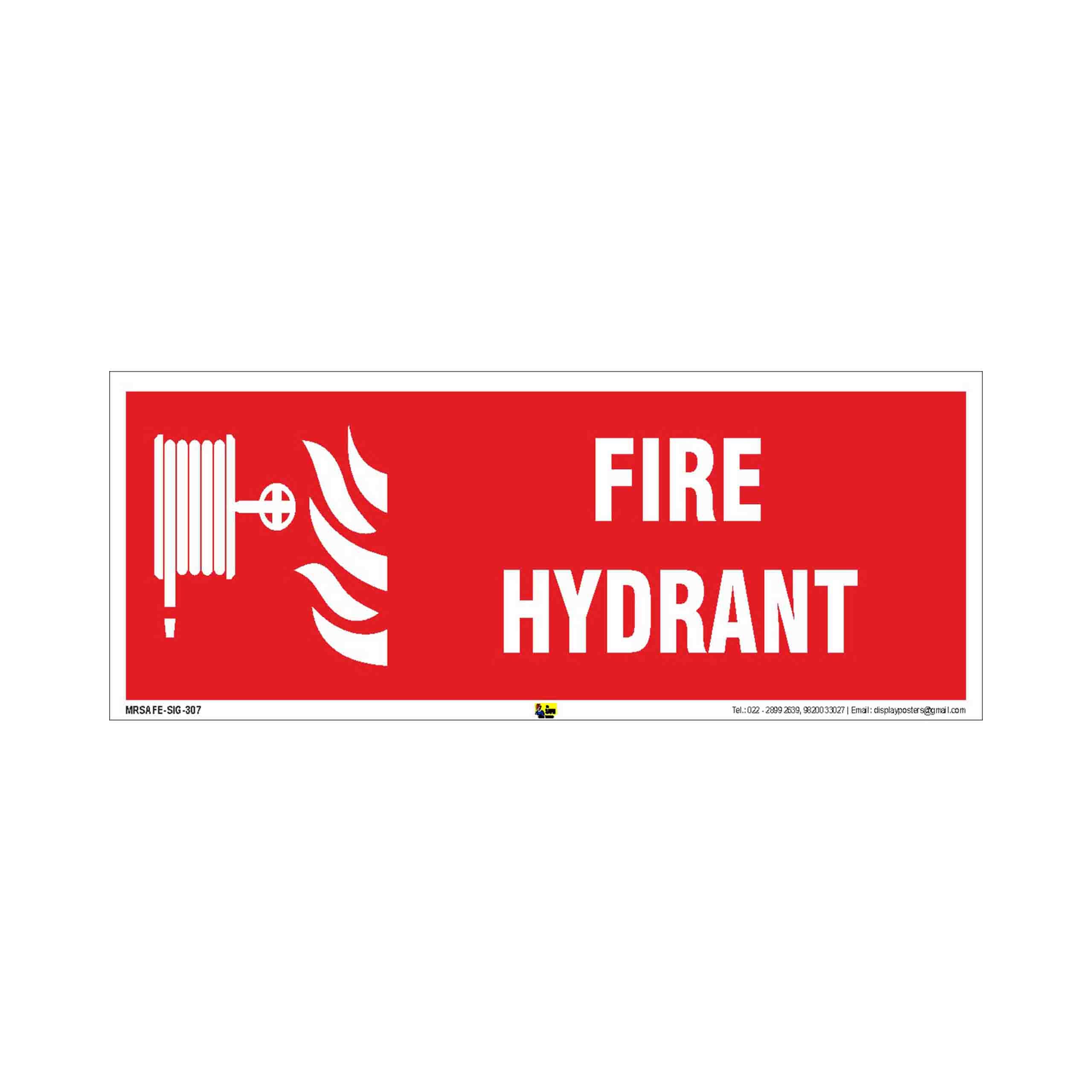 Mr. Safe - Fire Hydrant Sign PVC Sticker 15 Inch X 6 Inch : Amazon.in