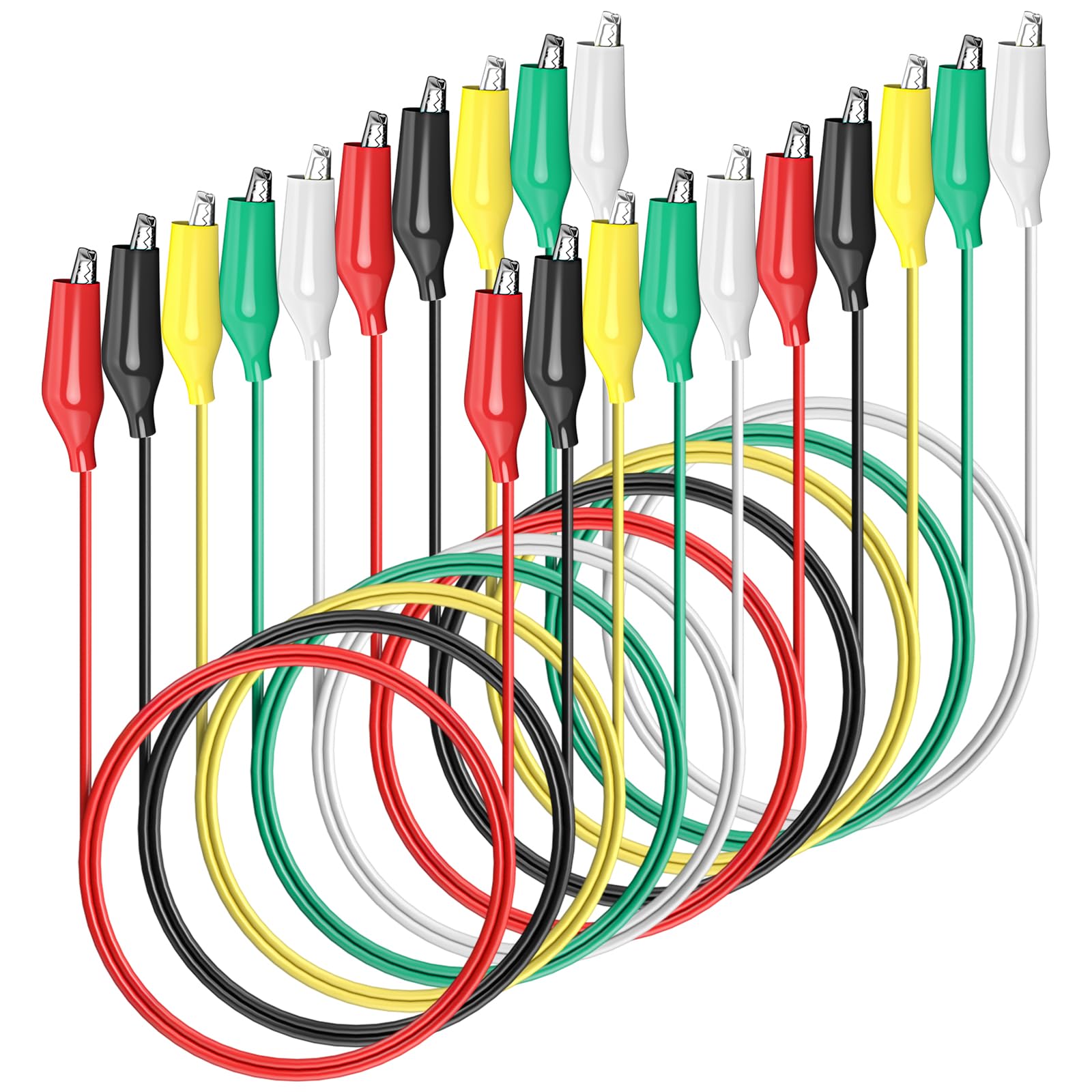 Snapklik.com : 10PCS Alligator Clips Electrical Test Leads Dual Ended ...