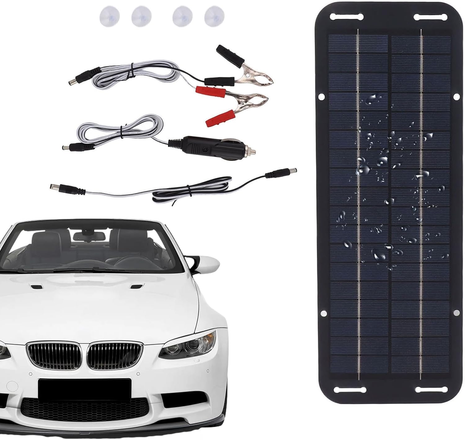 Solar Battery Charger, 20w Portable Solar Panel Trickle, 12v/24v ...