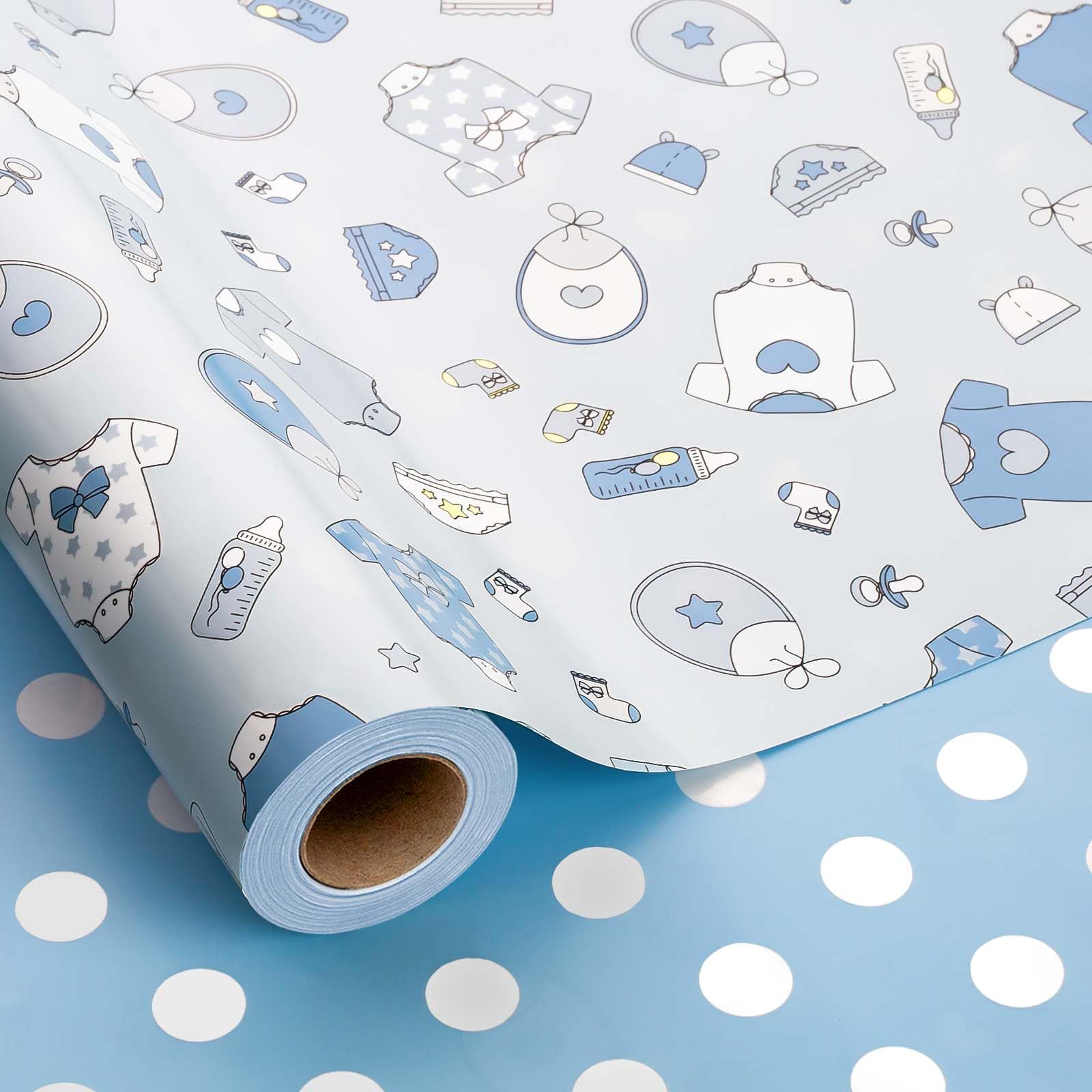 Amazon.com: MAYPLUSS Newborn Baby Wrapping Paper Roll - 17Inch x 33Feet ...