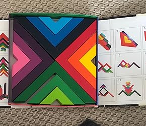 M-Aimee Wooden Rainbow Stacking Game Stacker Geometry Building Blocks ...