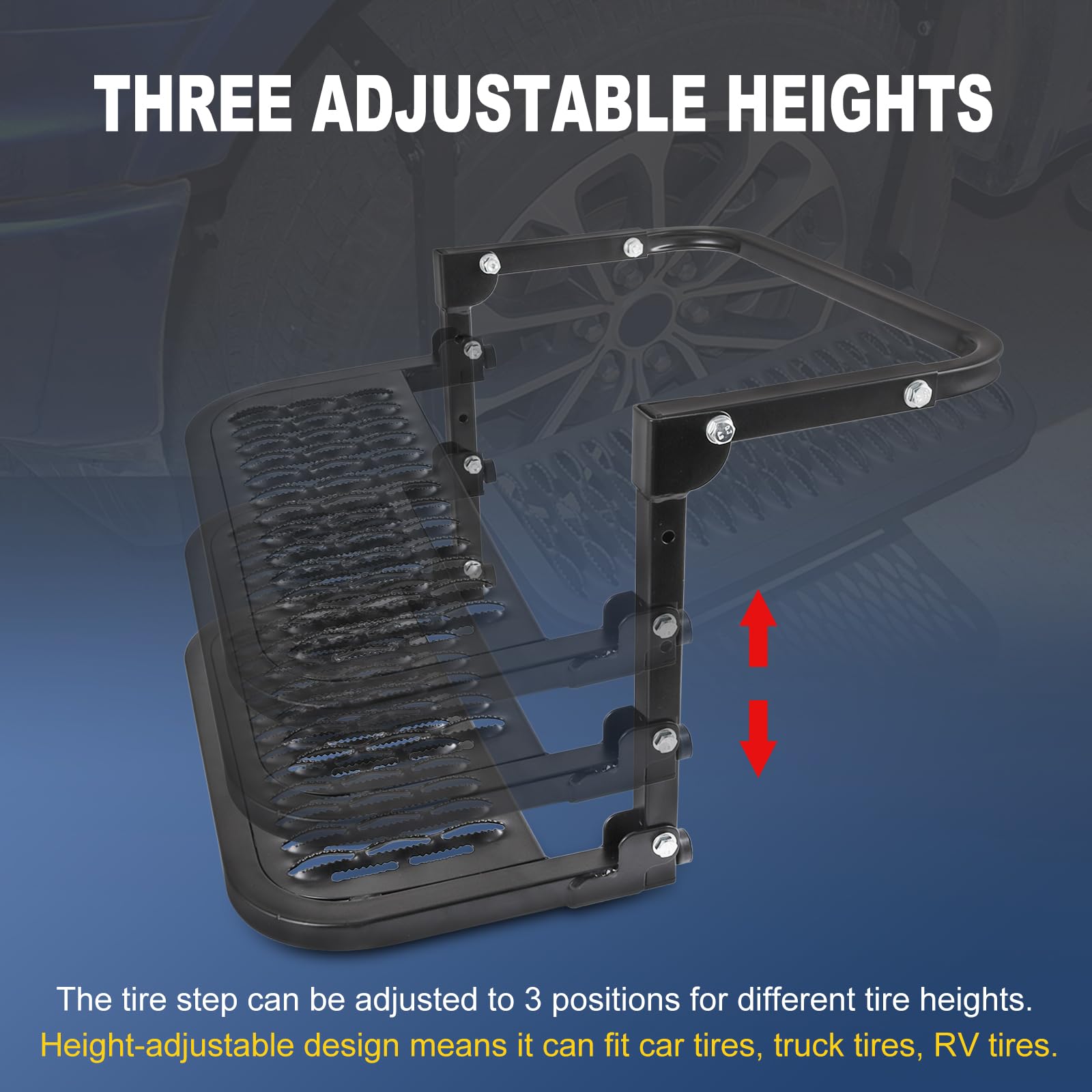 Snapklik.com : Folding Heavy Duty Tire Step For Truck, SUV And RV ...