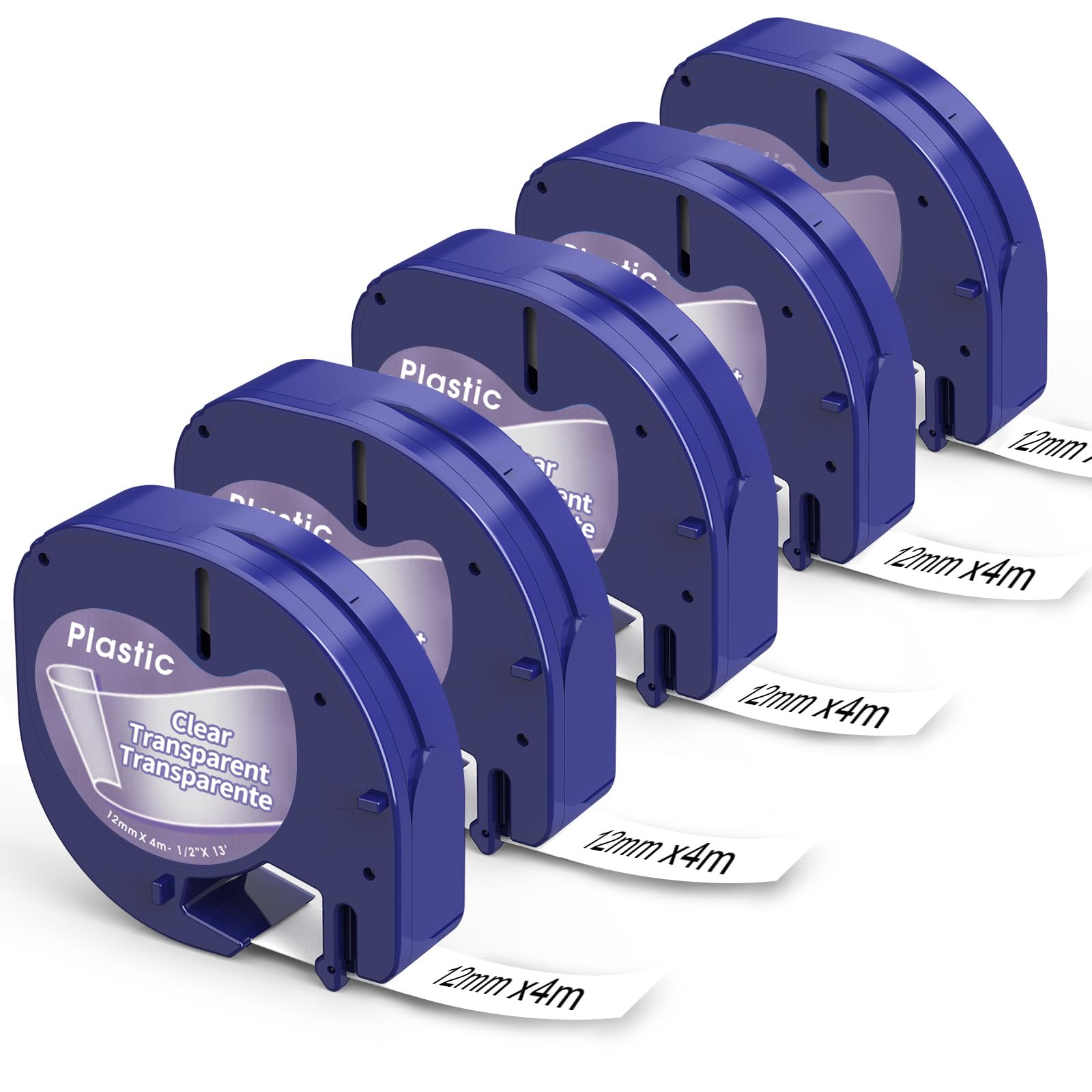 Replacement for Dymo Clear Label Tape Letratag Refills 1/2" x13 ...