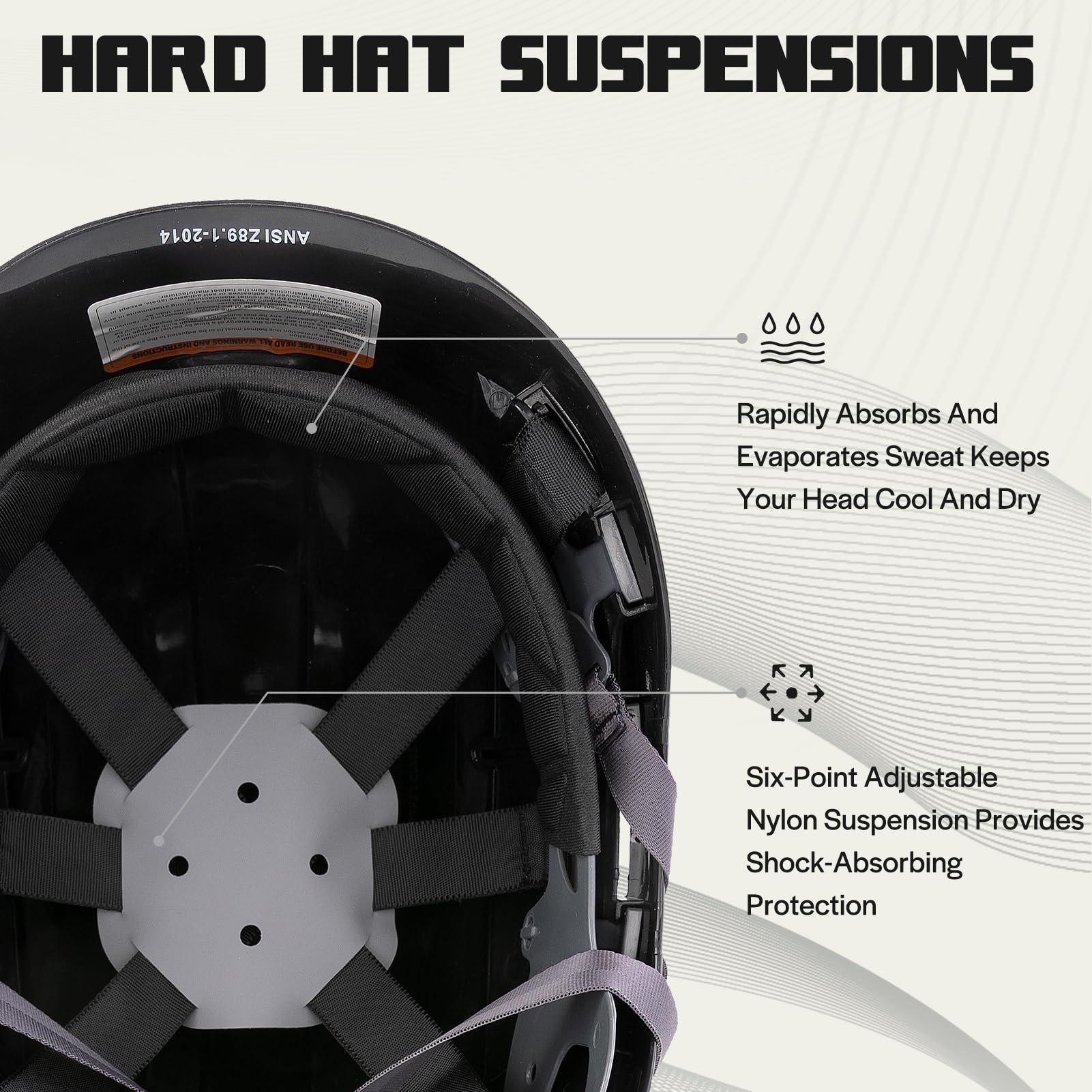 6 Point Suspension Safety Helmet SAFEBUILDER Construction Safety Hard ...