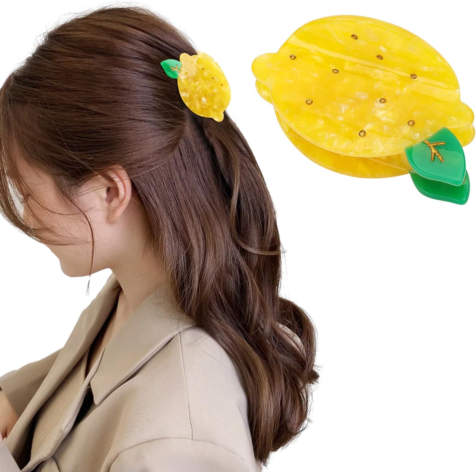 Amazon.com : Hapdoo Lemon Hair Clip, Lemon Accessories Fruit Hair Claw ...
