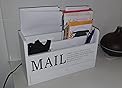 Amazon.com: Juvale White Mail Organizer for Desktop, Wooden Mail Sorter ...