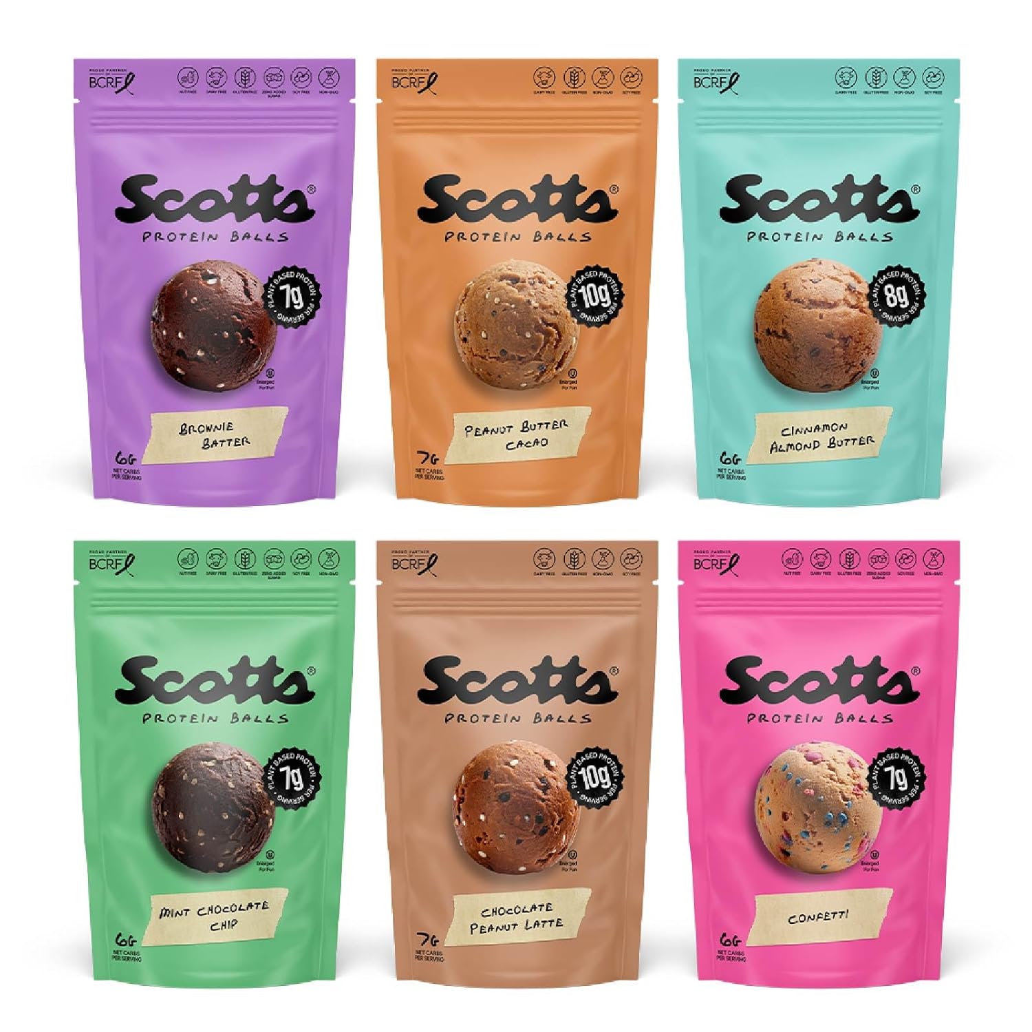 Amazon.com: Scott's Protein Balls - 6 Flavor Variety Pack - Plant Based ...
