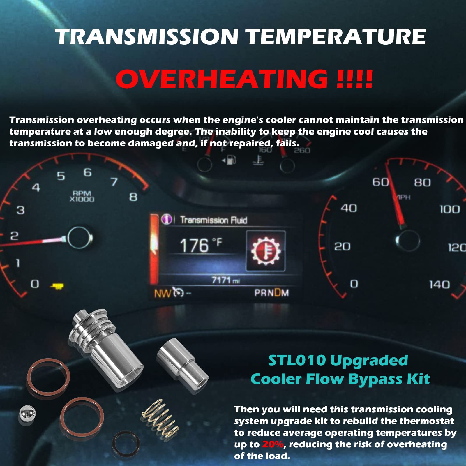 Snapklik.com : STL010 Cooler Flow Bypass Valve Kit Upgrade For GM 6L80 ...