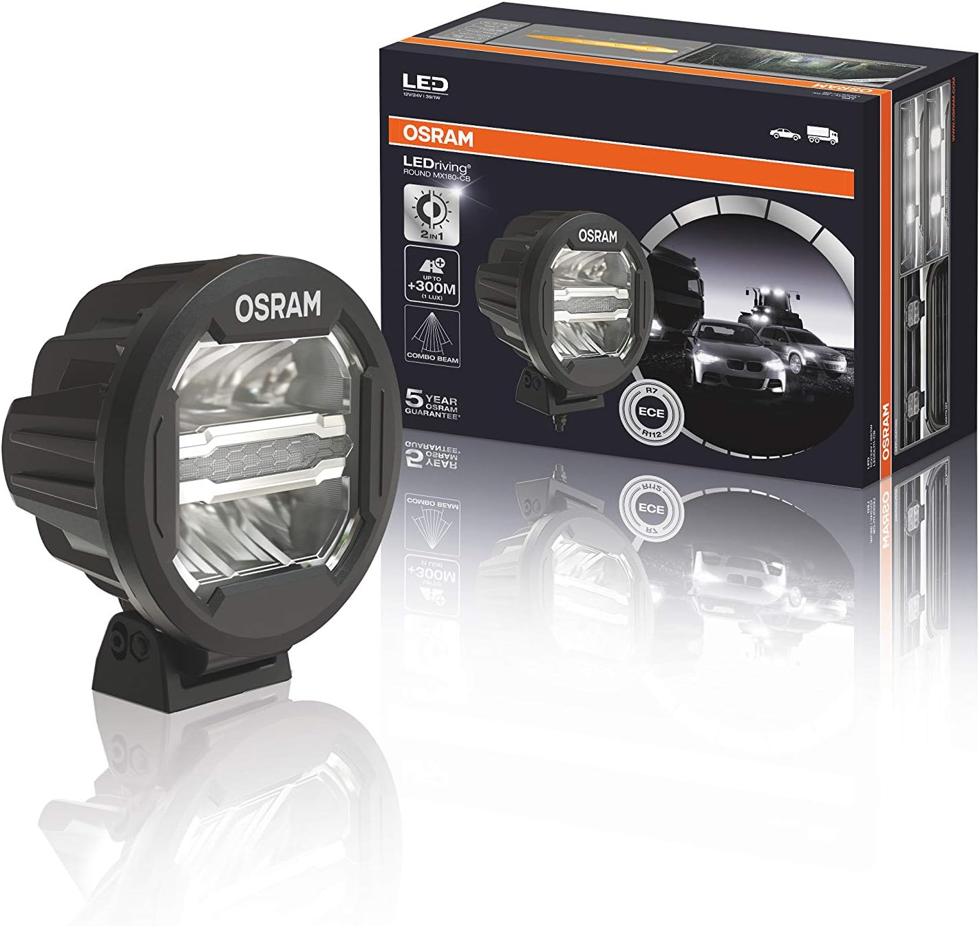 OSRAM LEDriving ROUND MX180-CB, LED Zusatzscheinwerfer für Nah- und ...