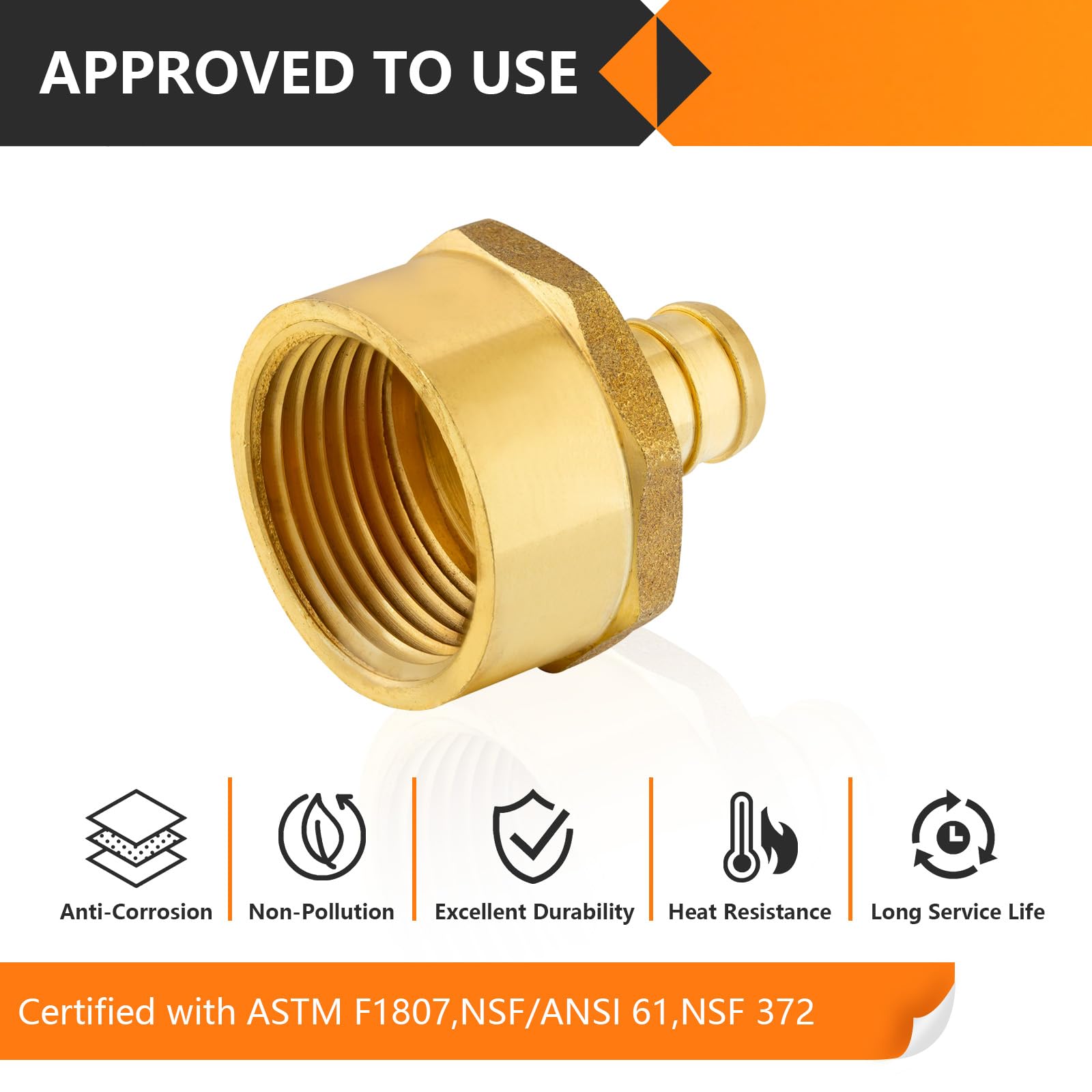 Snapklik.com : 2-Pack PEX Fittings, 3/4" PEX X 1" Female NPT, Brass Pex ...